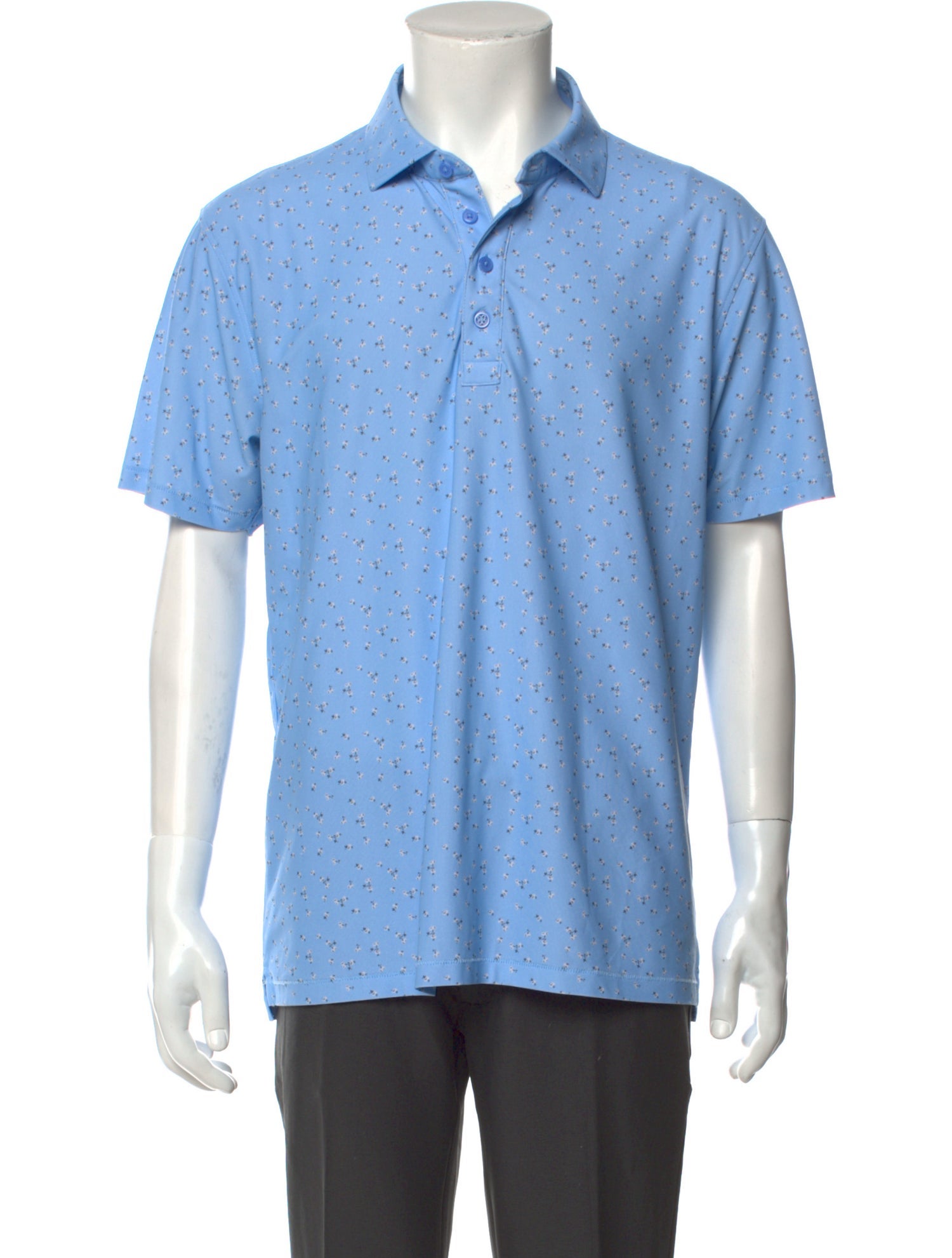 G/Fore Printed Crew Neck Polo Shirt - Blue Polos, Clothing - WGFOR20832 ...