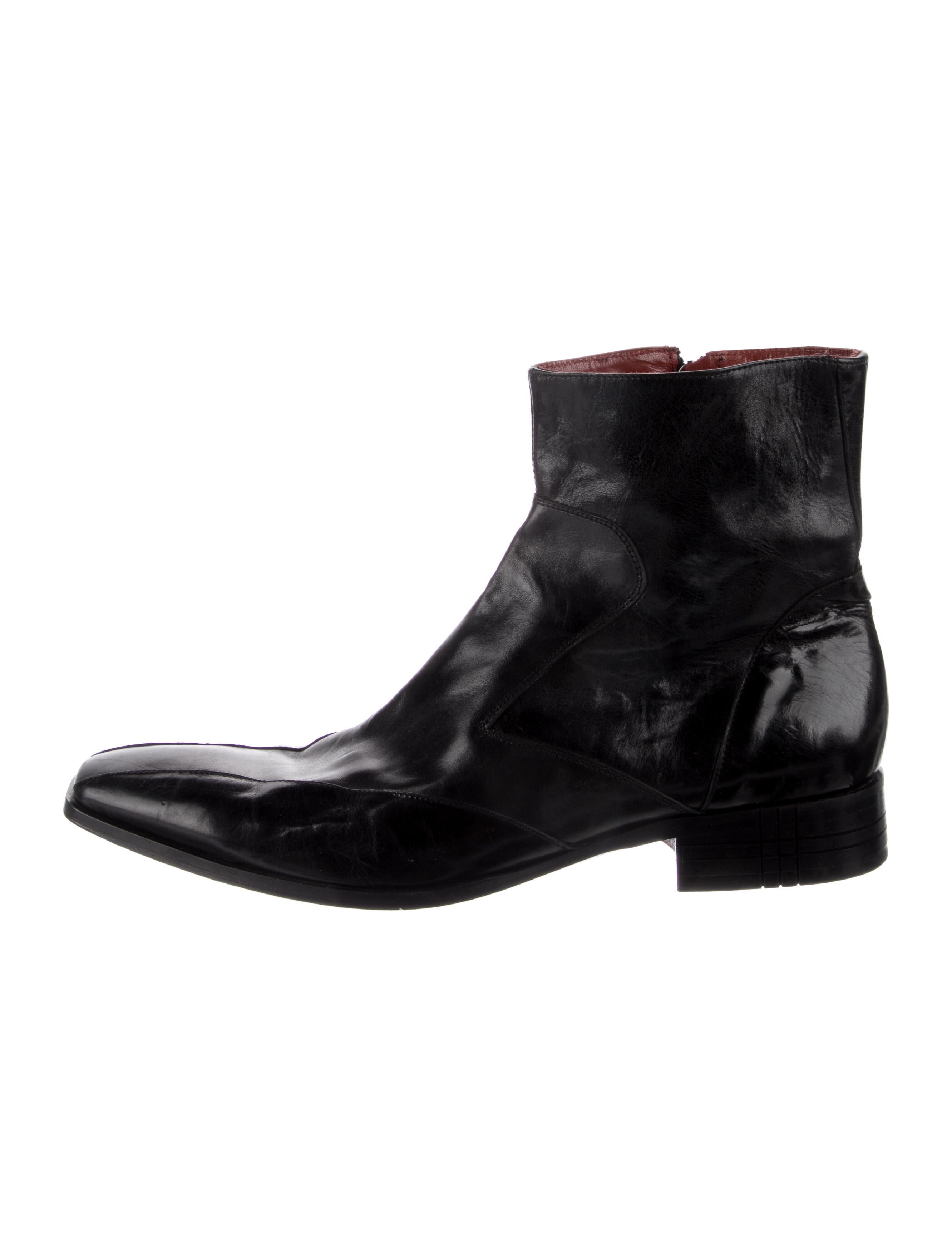 Ghost Leather Moto Boots - Black Boots, Shoes - WGHOS20084 | The RealReal