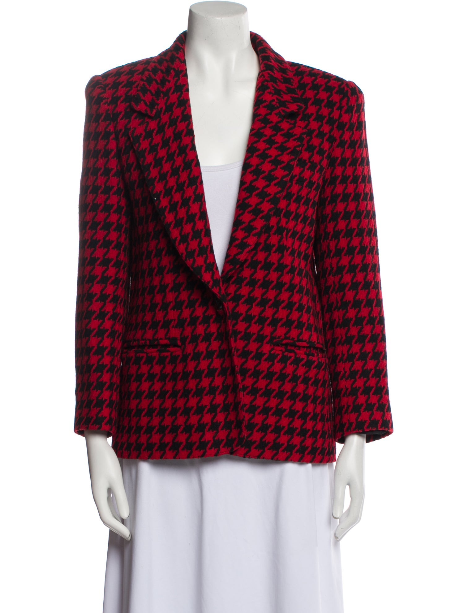 Giorgio Sant'Angelo Wool Plaid Print Blazer - Red Jackets, Clothing ...