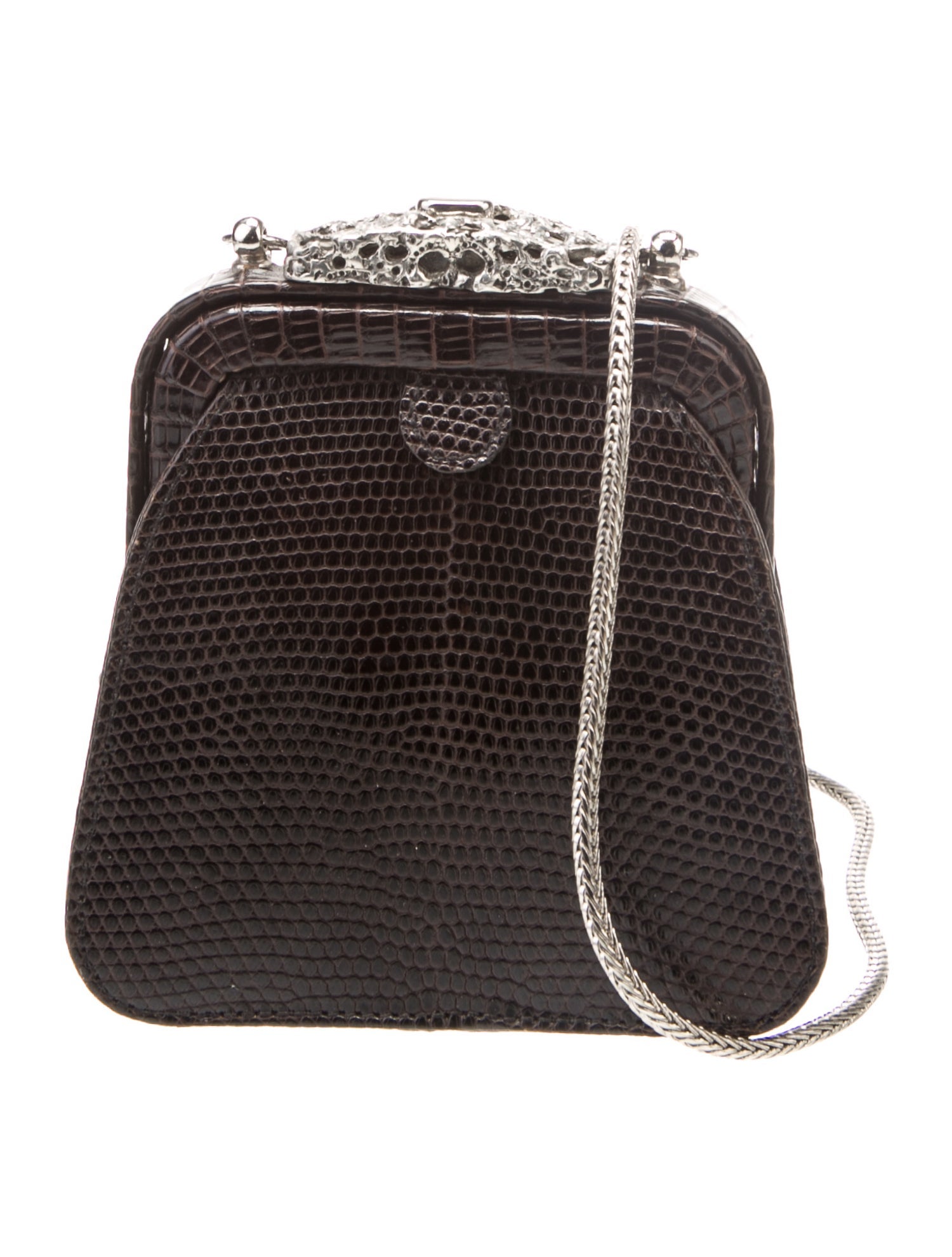 Glen Miller for Ann Turk Embossed Leather Minaudière - Brown Mini Bags ...