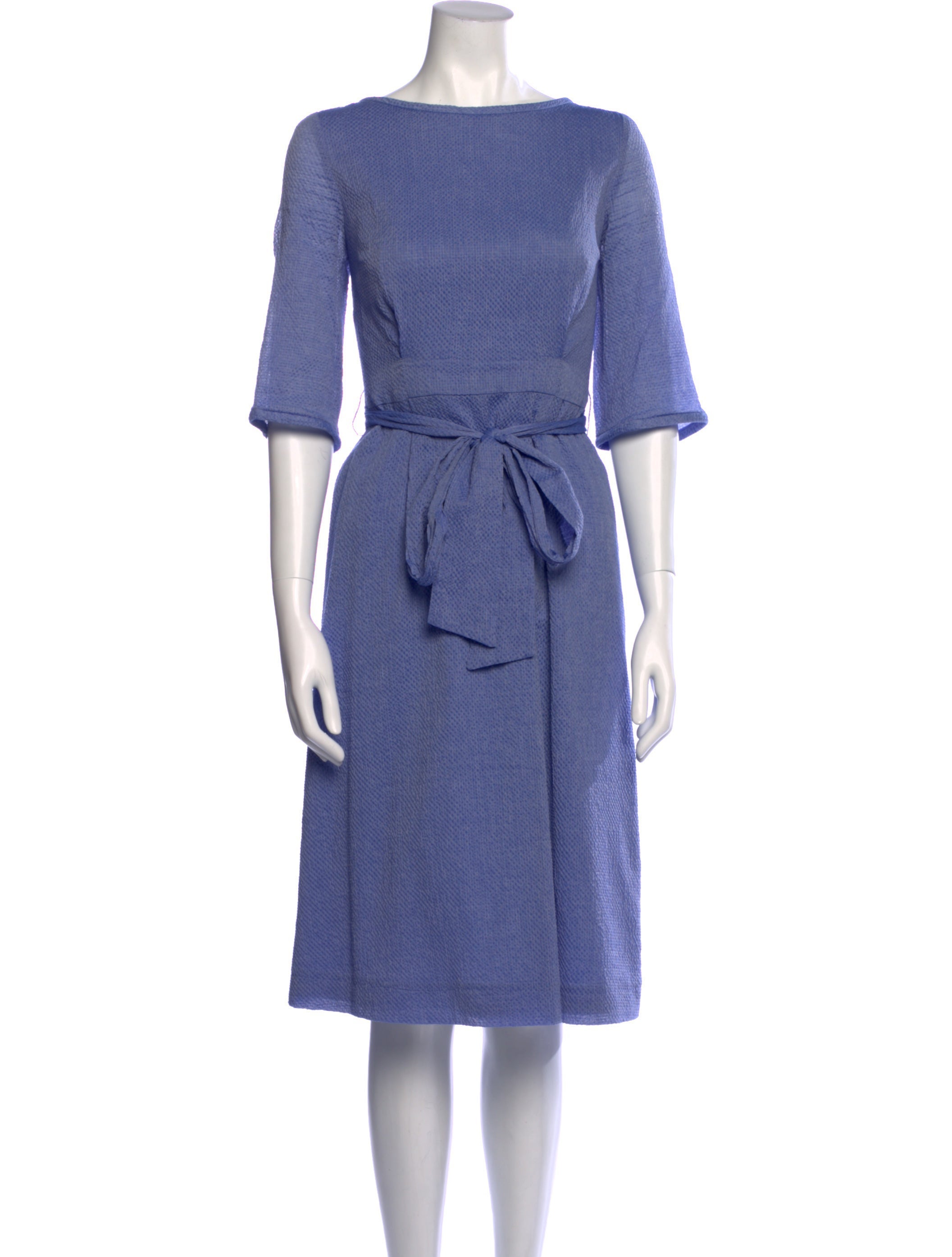Goat Bateau Neckline Knee-Length Dress - Blue Dresses, Clothing ...