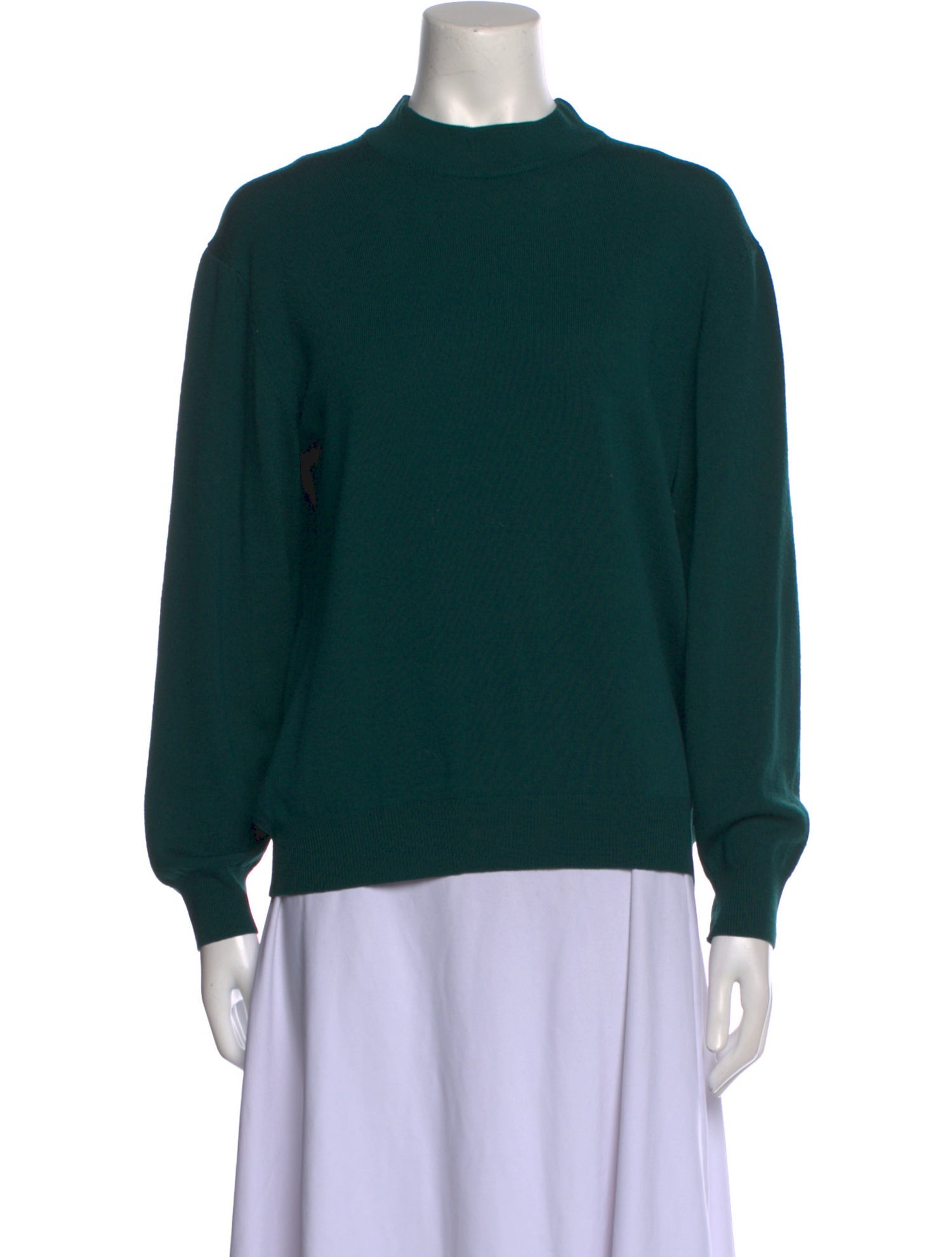 Geiger Wool Mock Neck Sweater - Green Knitwear, Clothing - WGREE21189 ...