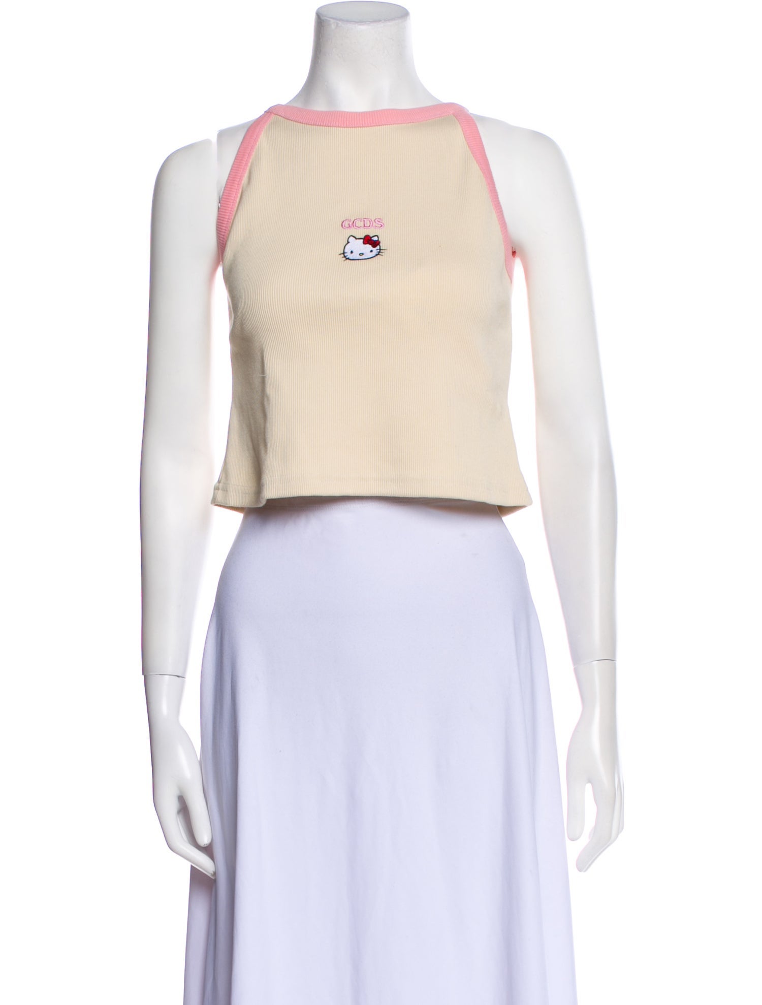 GCDS x Hello Kitty Graphic Print Crew Neck Crop Top - Neutrals Tops ...