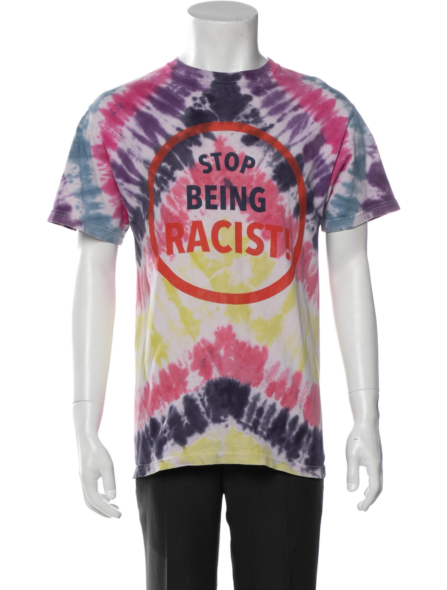Gallery Dept. Stop Being Racist Tie-Dye Print T-Shirt - Pink T-Shirts ...