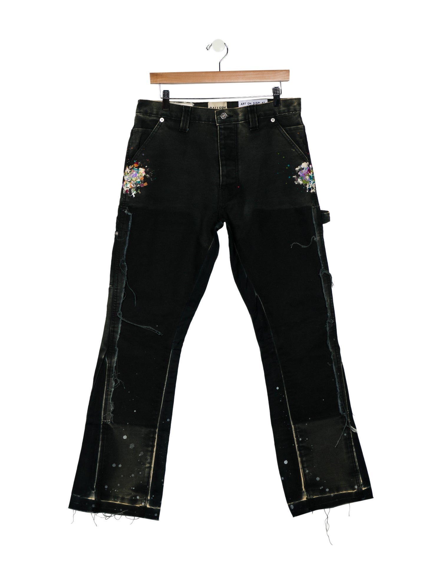 Gallery Dept. Paint Splatter Pants - Black, 12.25" Rise Pants, Clothing ...