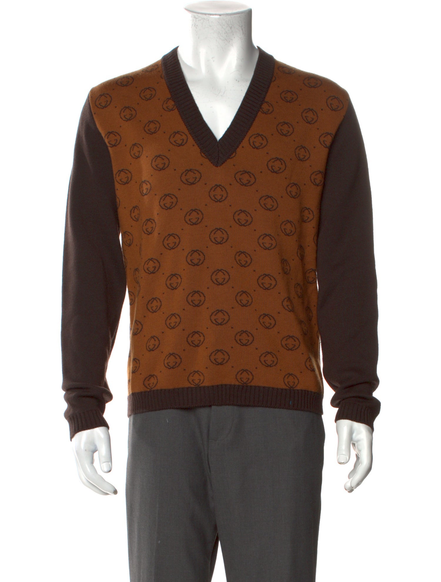 Gucci X Dapper Dan 2018 Interlocking G Logo Pullover - Brown Sweaters, Clothing - WGUDN20061 ...