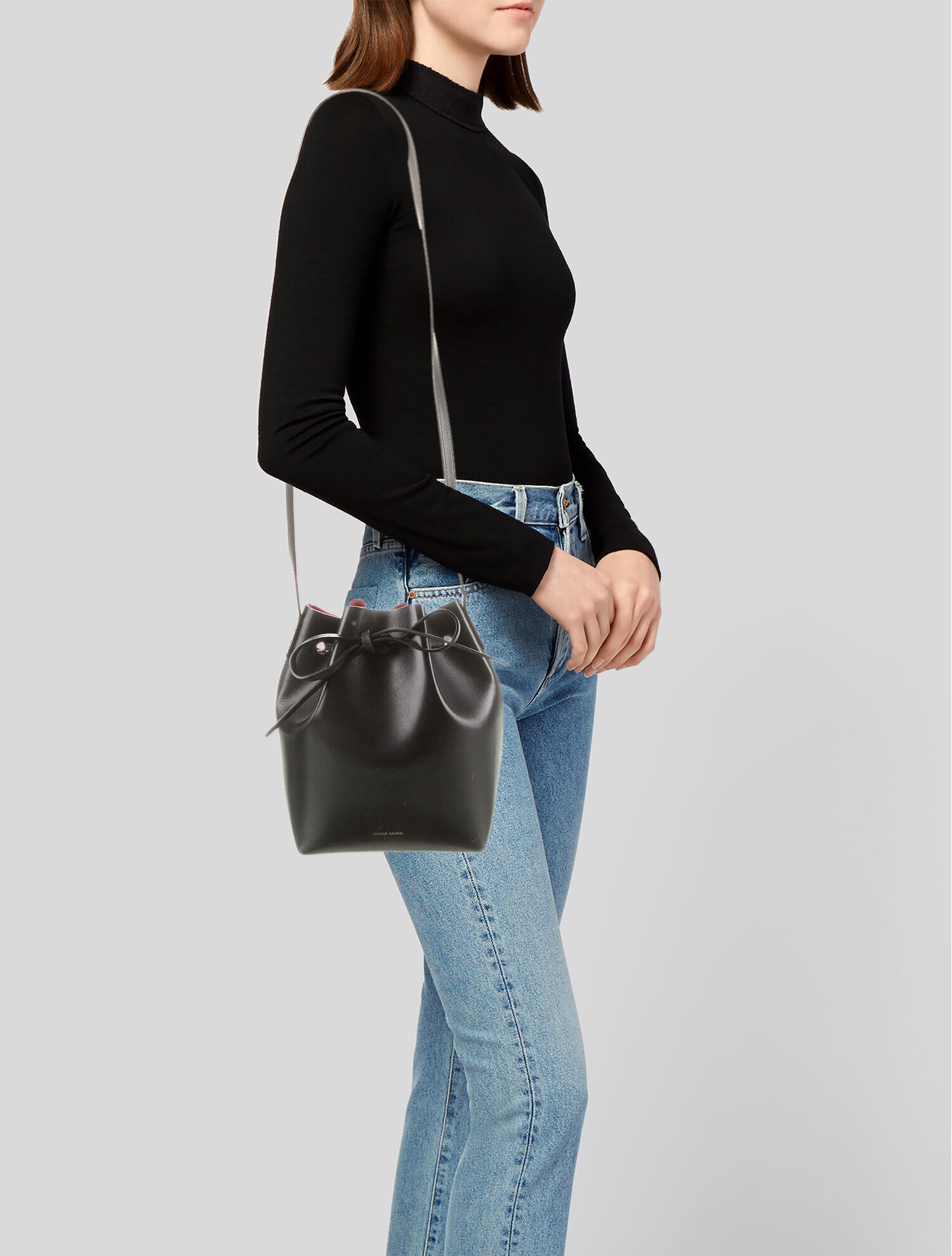 Mansur Gavriel Leather Bucket Bag - Black Bucket Bags, Handbags ...