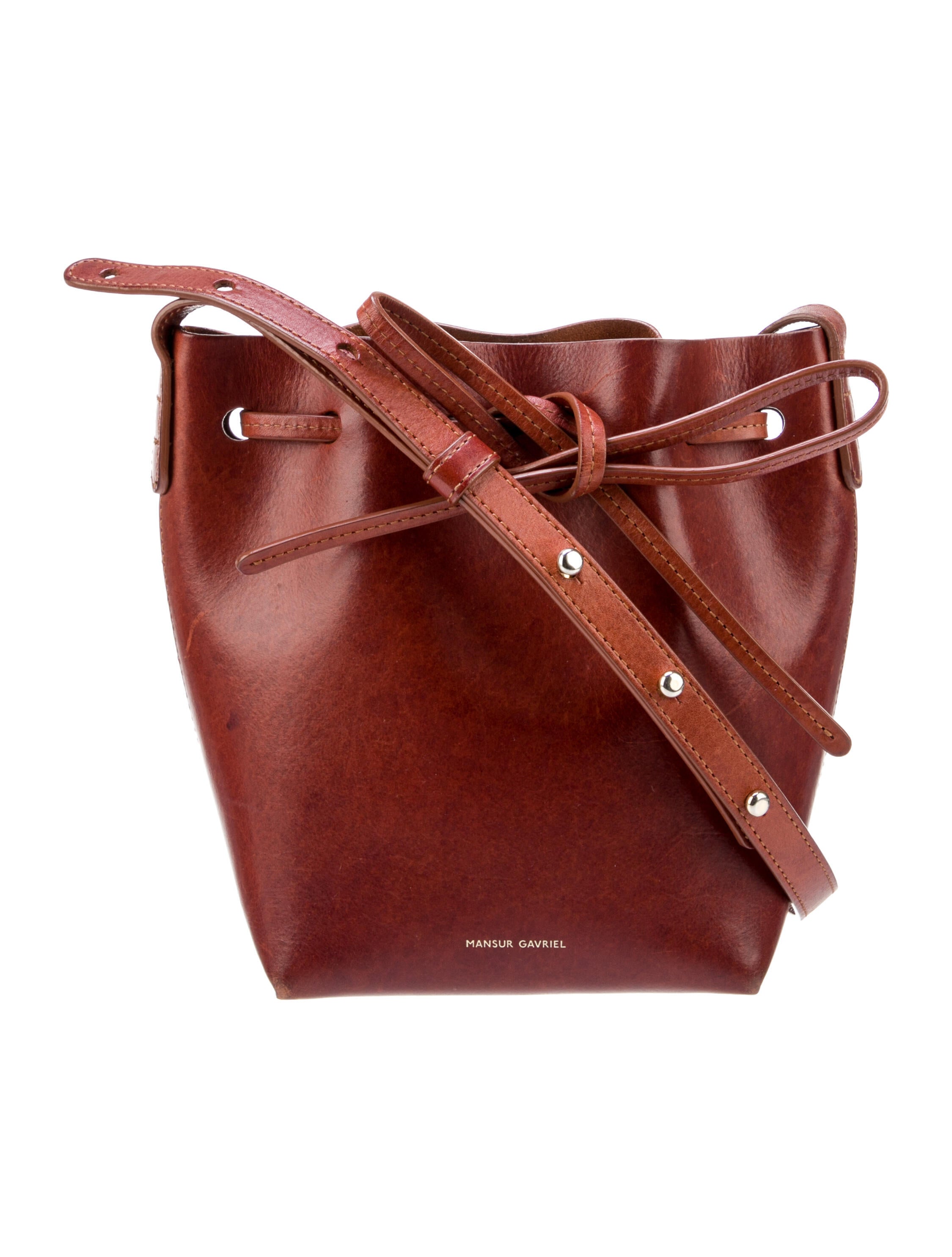 Escada Coated Canvas Leather Trimmed Bucket Bag - Brown Bucket Bags ...