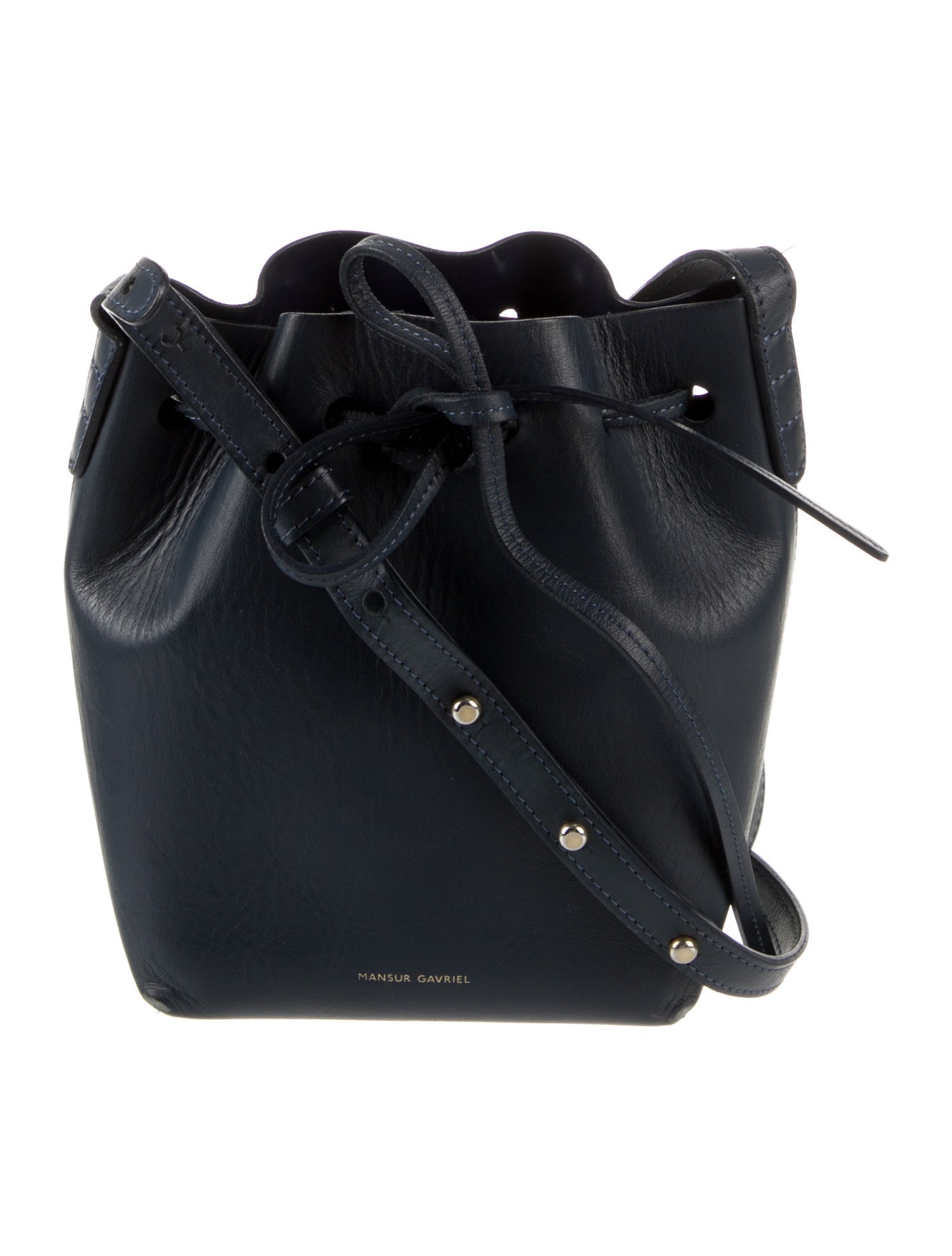 Mansur Gavriel Leather Bucket Bag - Blue Bucket Bags, Handbags ...