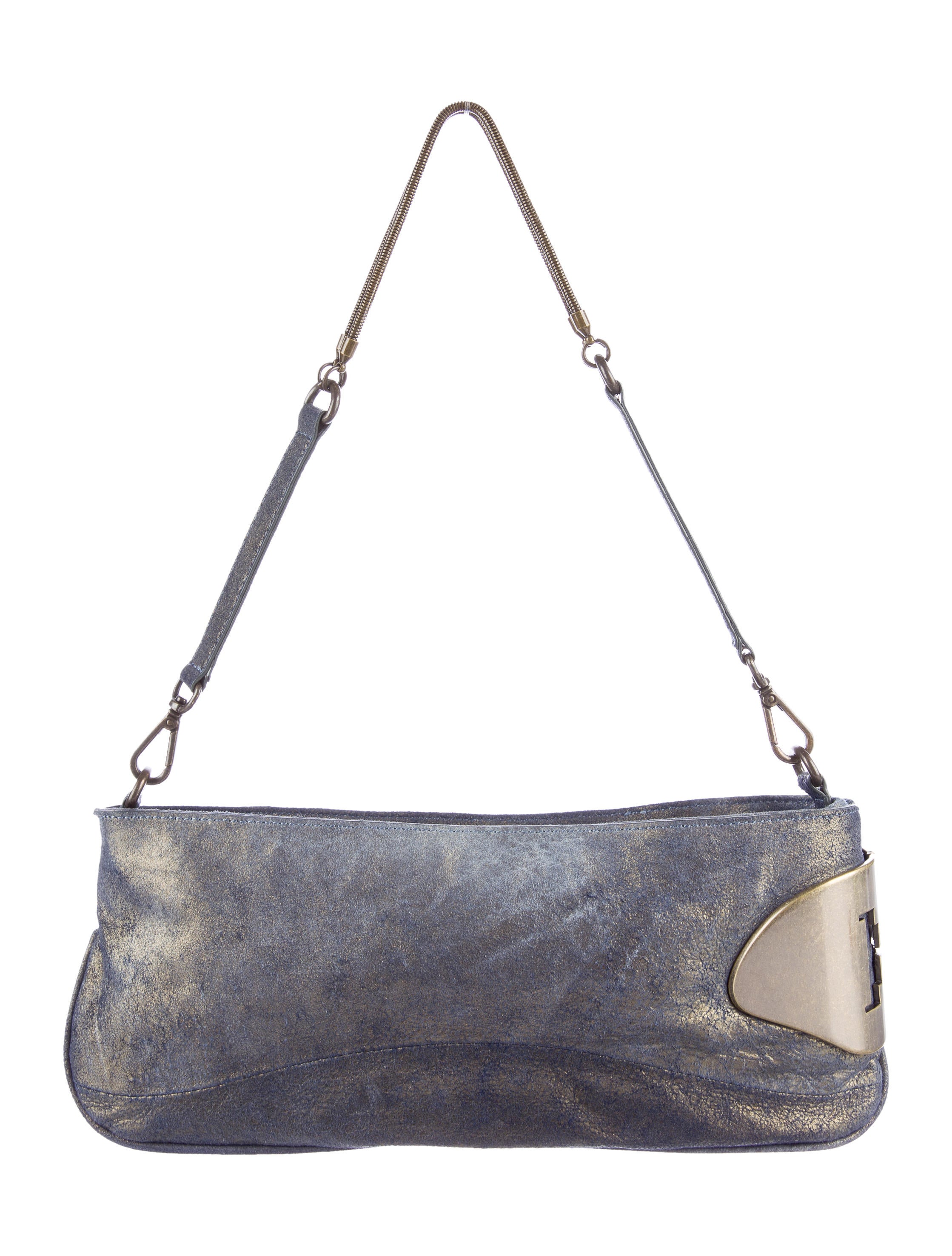 Halston Heritage Metallic Leather Shoulder Bag - Handbags - WH125820 ...