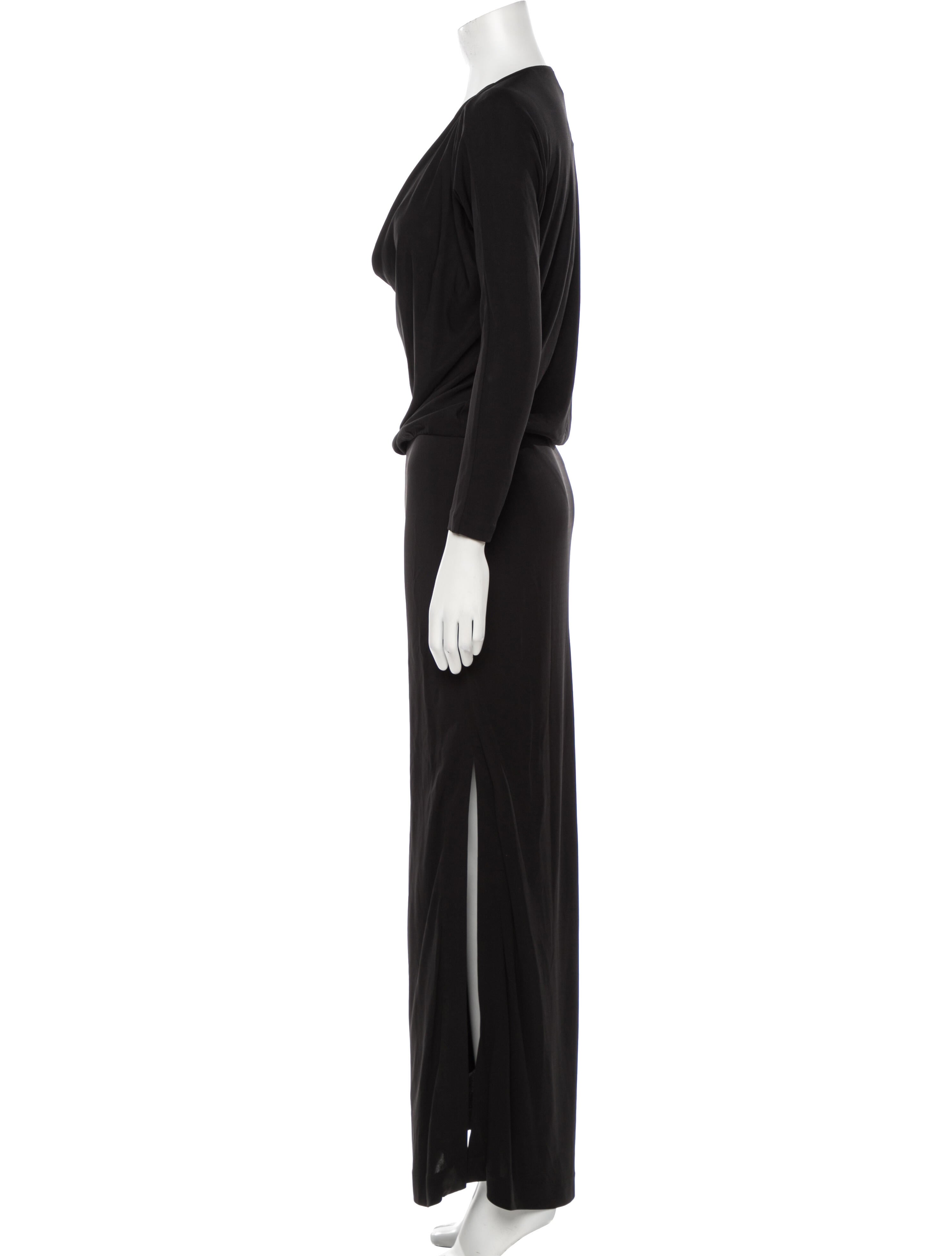 Halston Heritage Cowl Neck Long Dress Black Dresses Clothing