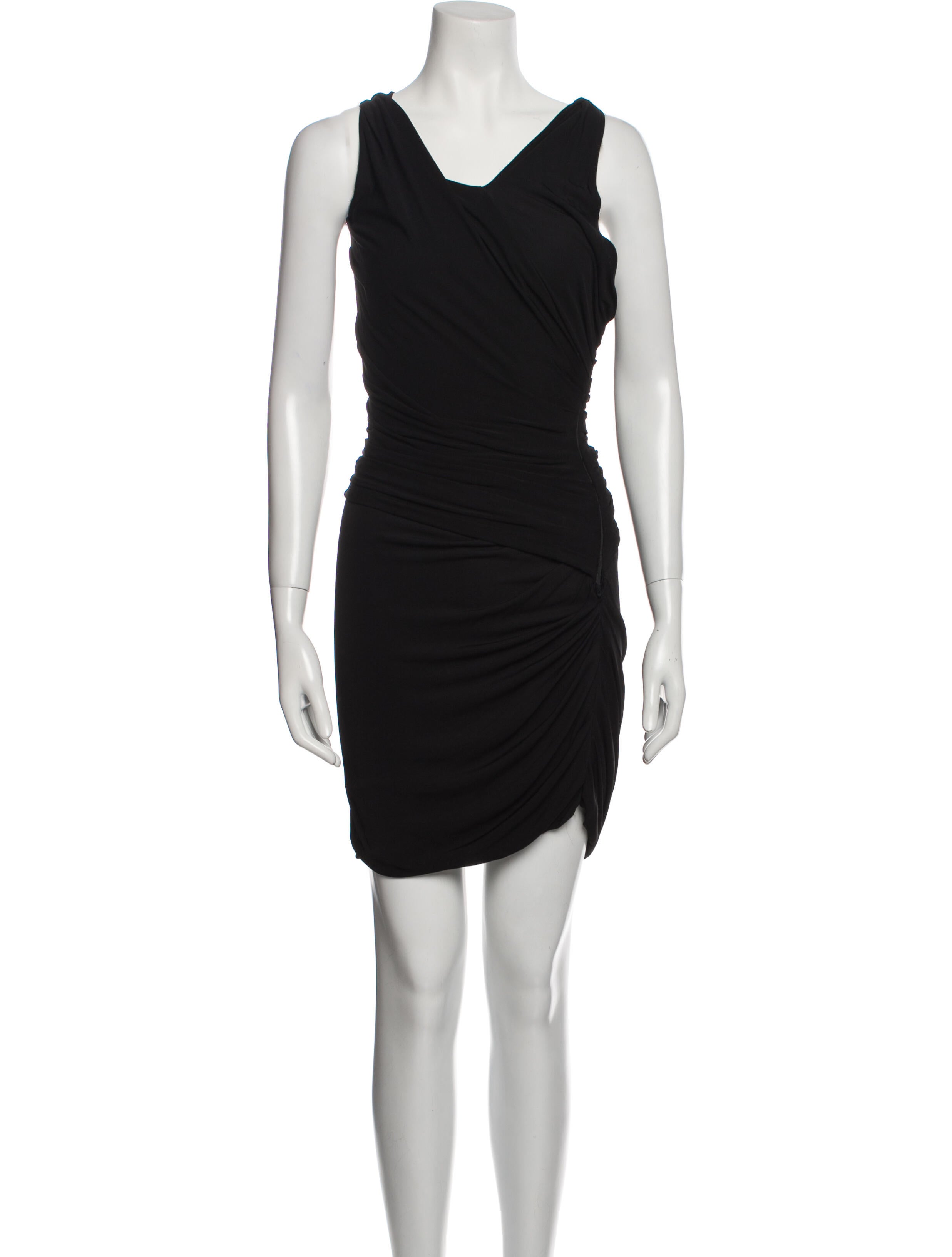 Halston Heritage Cowl Neck Mini Dress Black Dresses Clothing