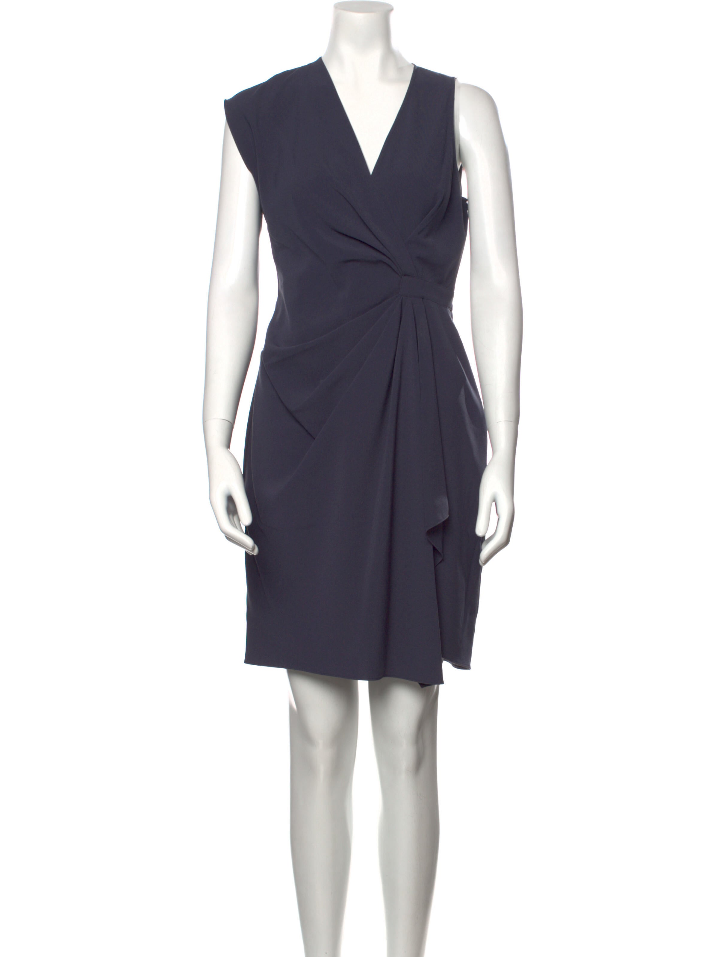 Halston Heritage V-Neck Mini Dress - Grey Dresses, Clothing - WH155647 ...