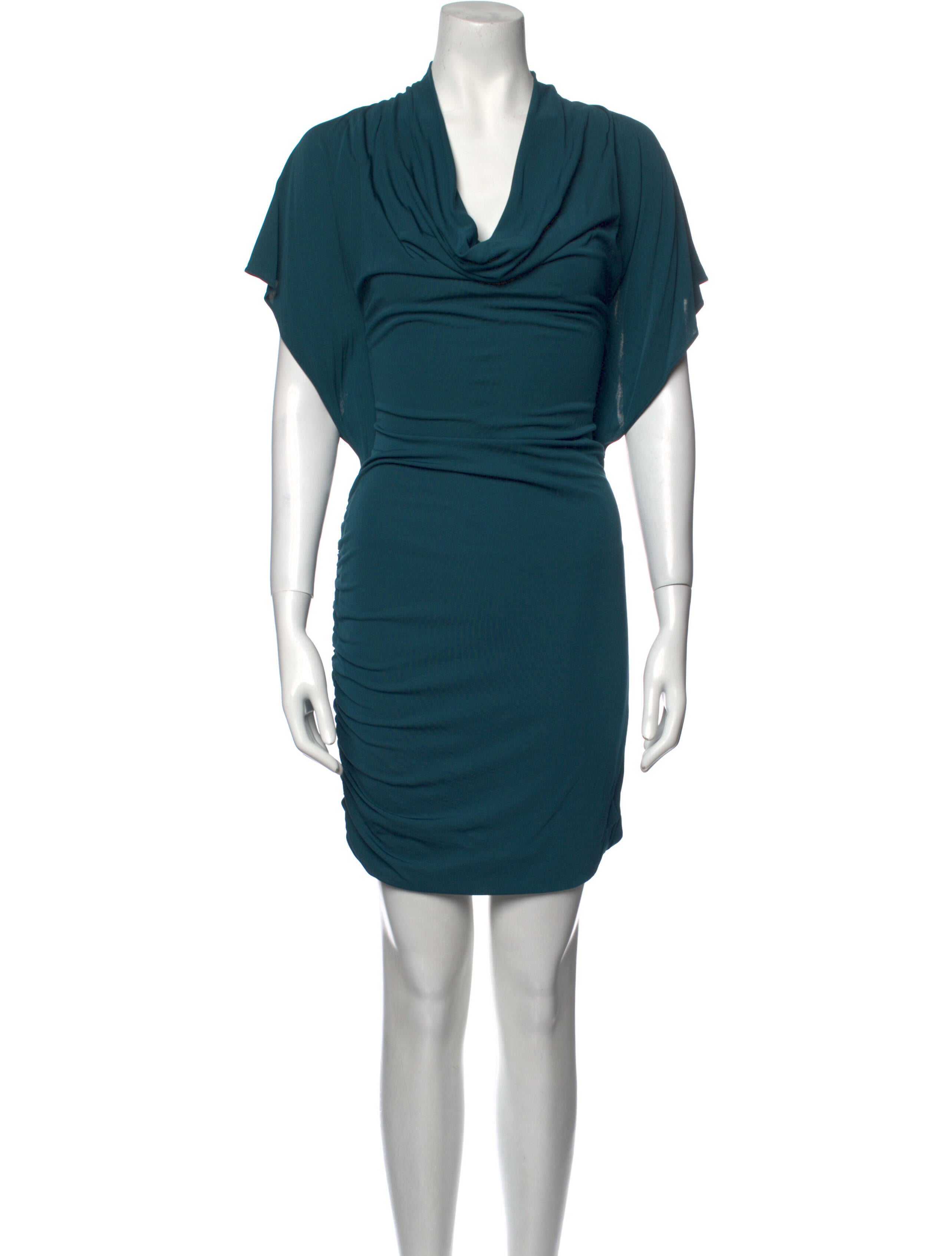 Halston Heritage Cowl Neck Mini Dress Green Dresses Clothing