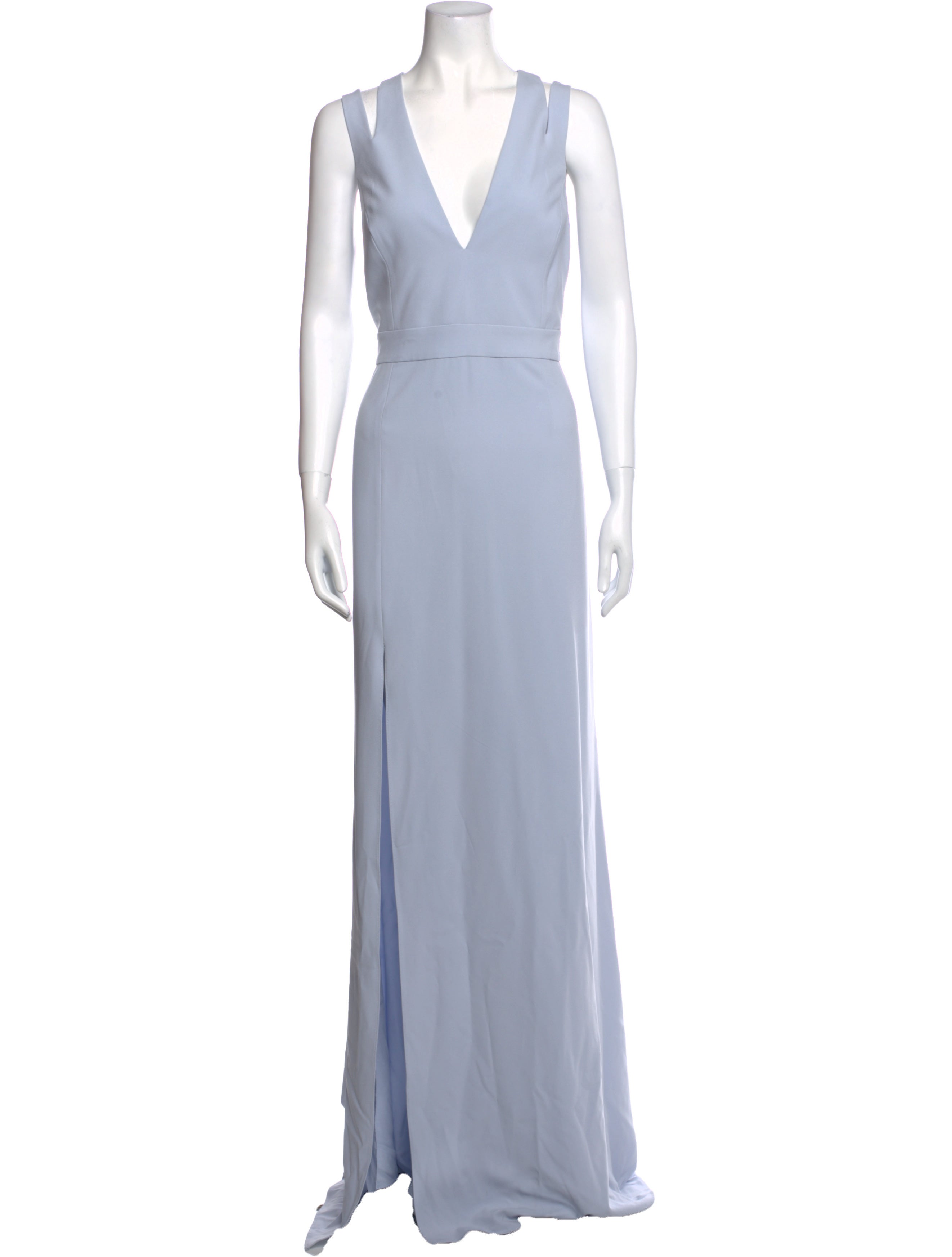 Halston Heritage V Neck Long Dress Blue Dresses Clothing Wh160069