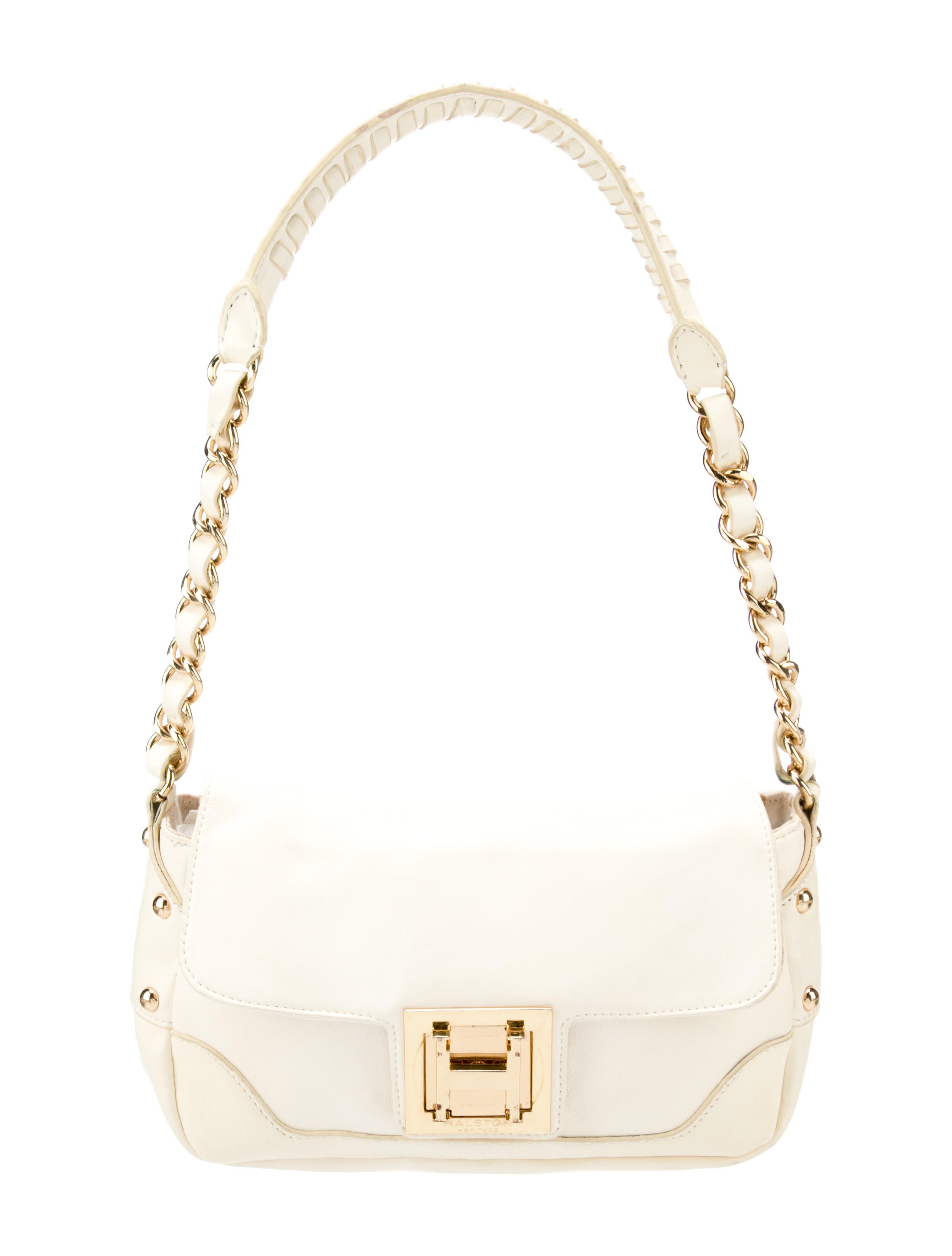 Halston Heritage Leather Shoulder Bag - Neutrals Shoulder Bags ...