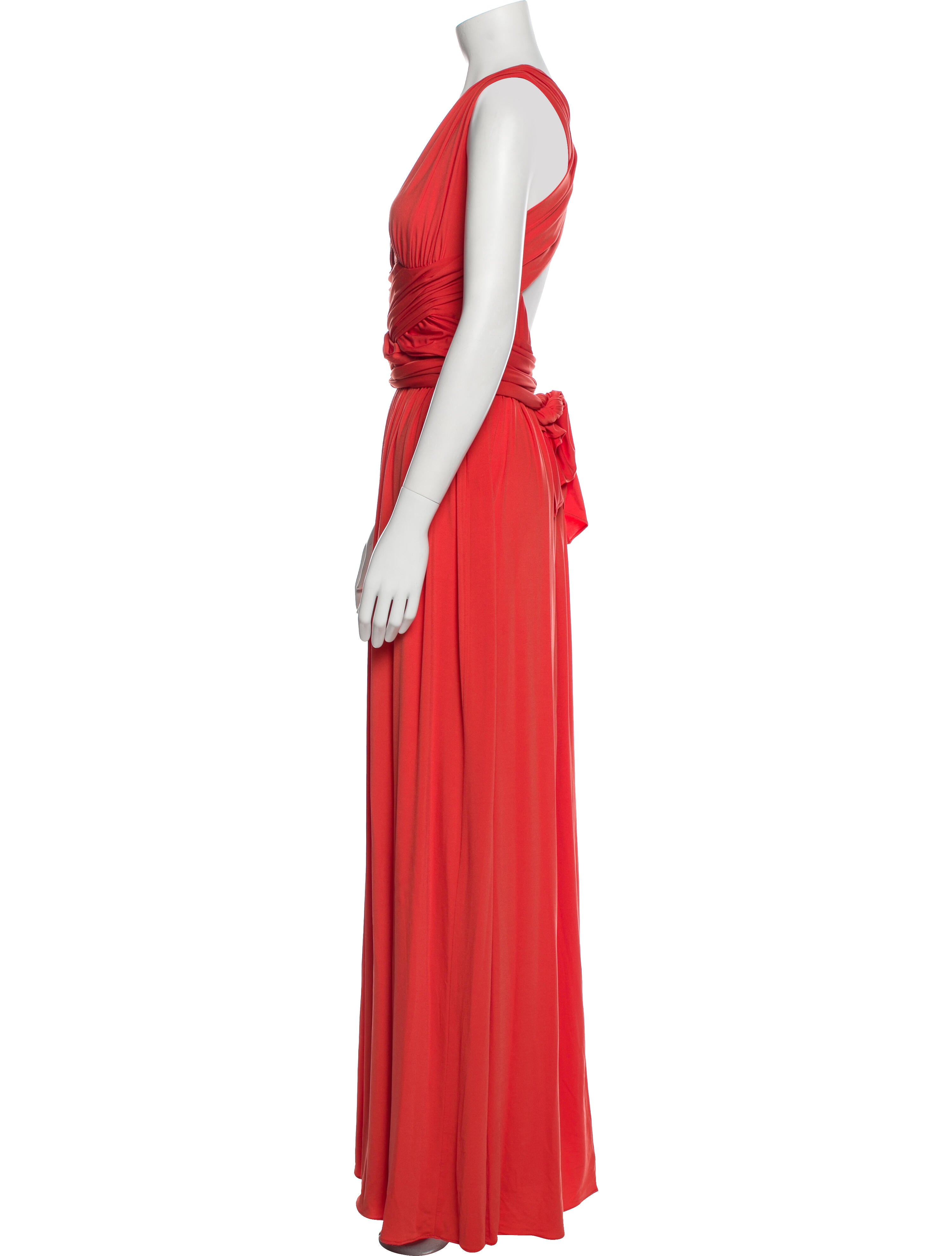 Givenchy Crew Neck Long Dress Orange Dresses Clothing Giv183251