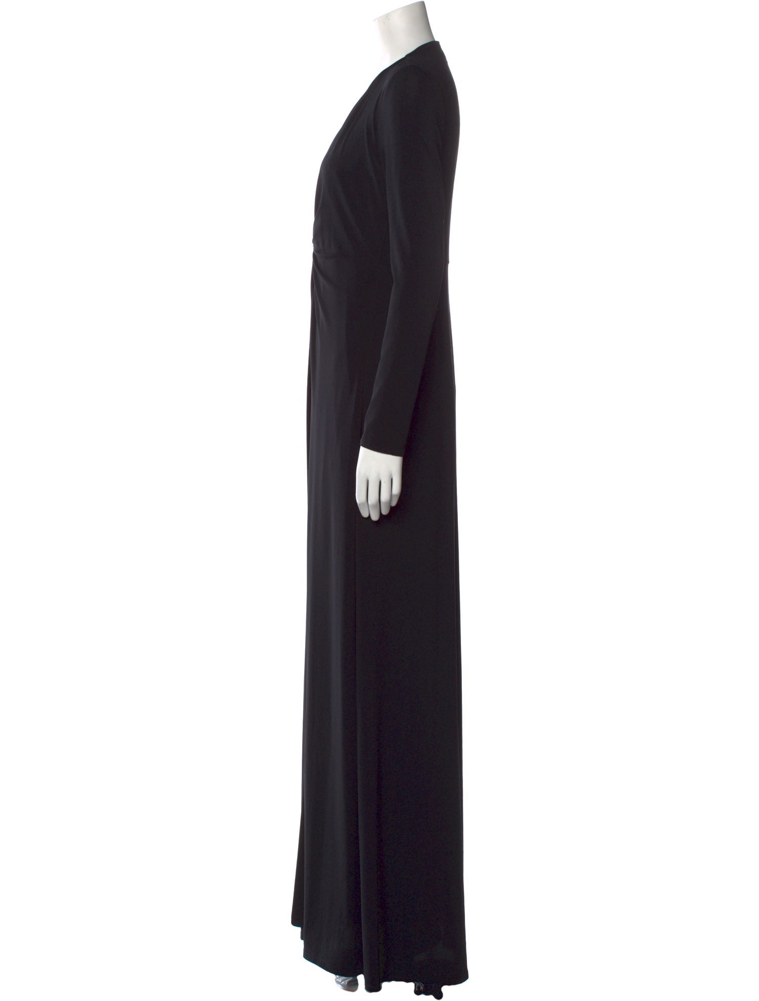 Halston Heritage V Neck Long Dress Black Dresses Clothing Wh162279
