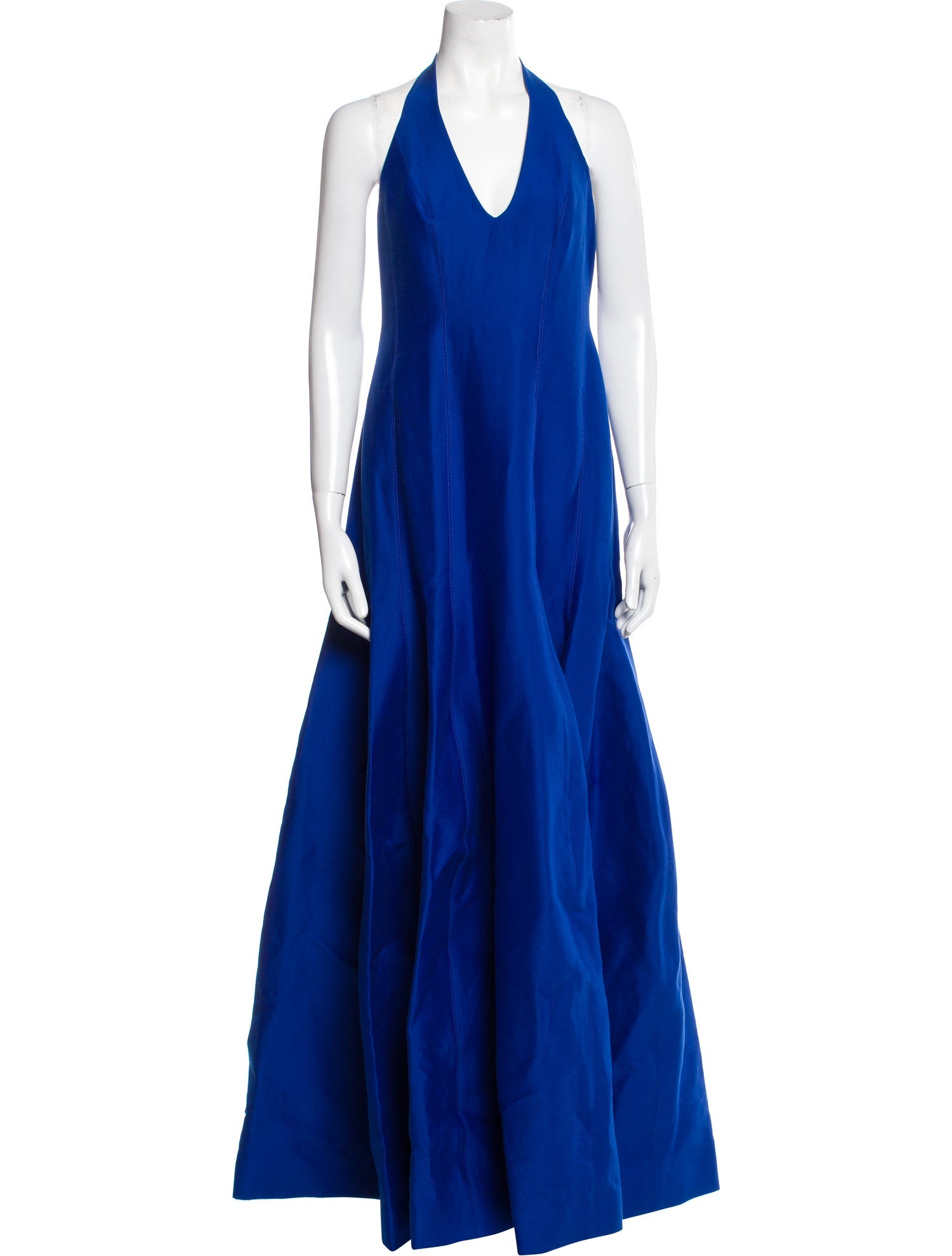 Halston Heritage Halterneck Long Dress w/ Tags - Blue Dresses, Clothing ...
