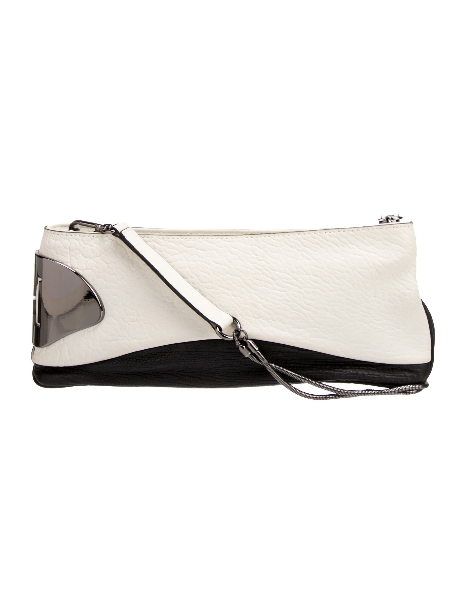 Halston Heritage Leather Colorblock Shoulder Bag - Neutrals Shoulder ...