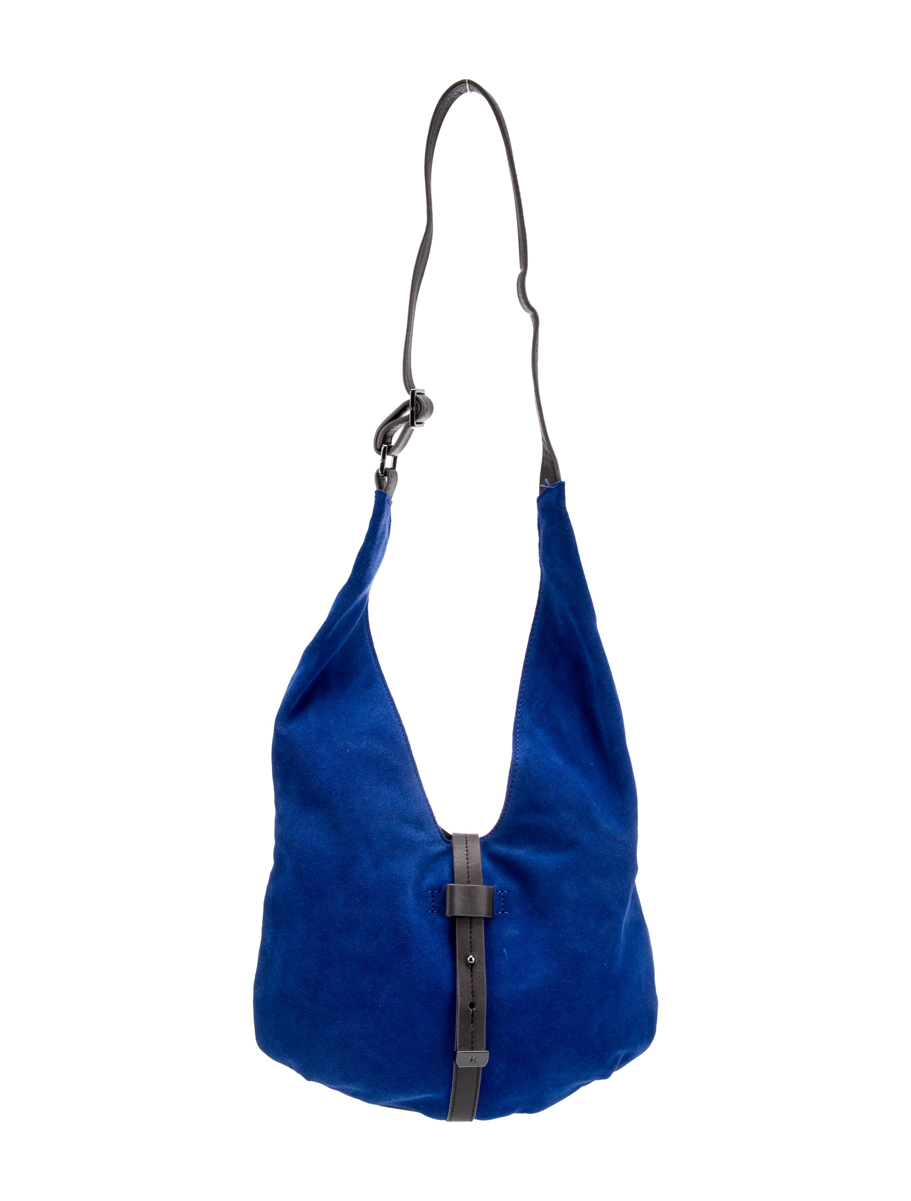Halston Heritage Suede Shoulder Bag - Blue Shoulder Bags, Handbags - WH163075 | The RealReal