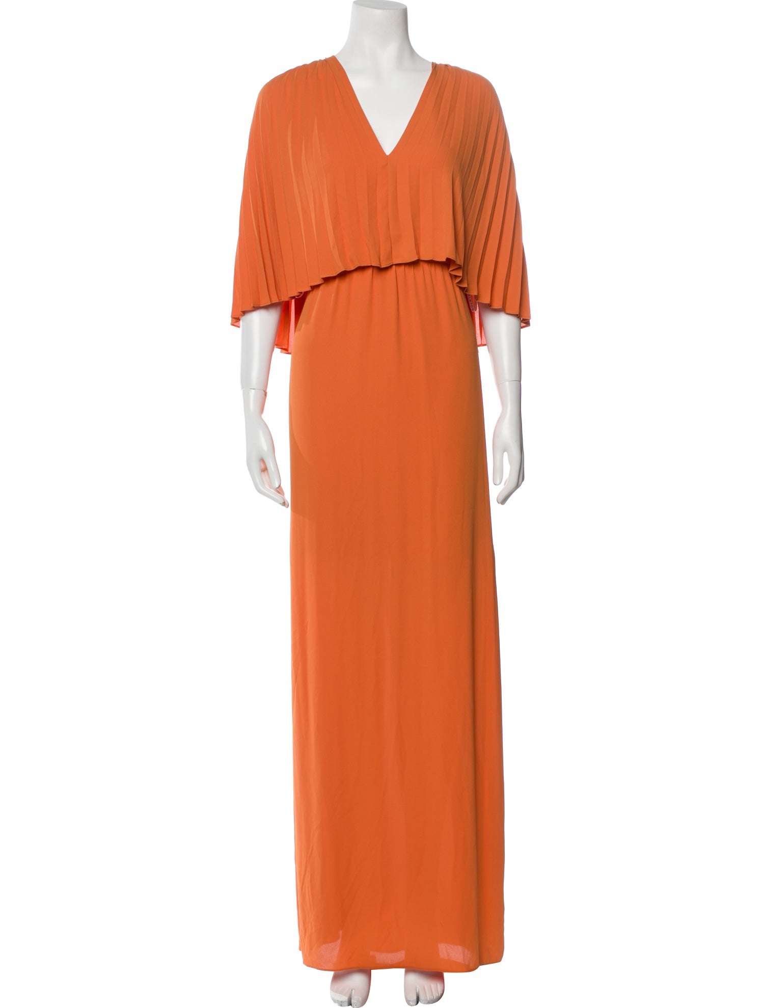 Halston Heritage V-Neck Long Dress - Orange Dresses, Clothing ...