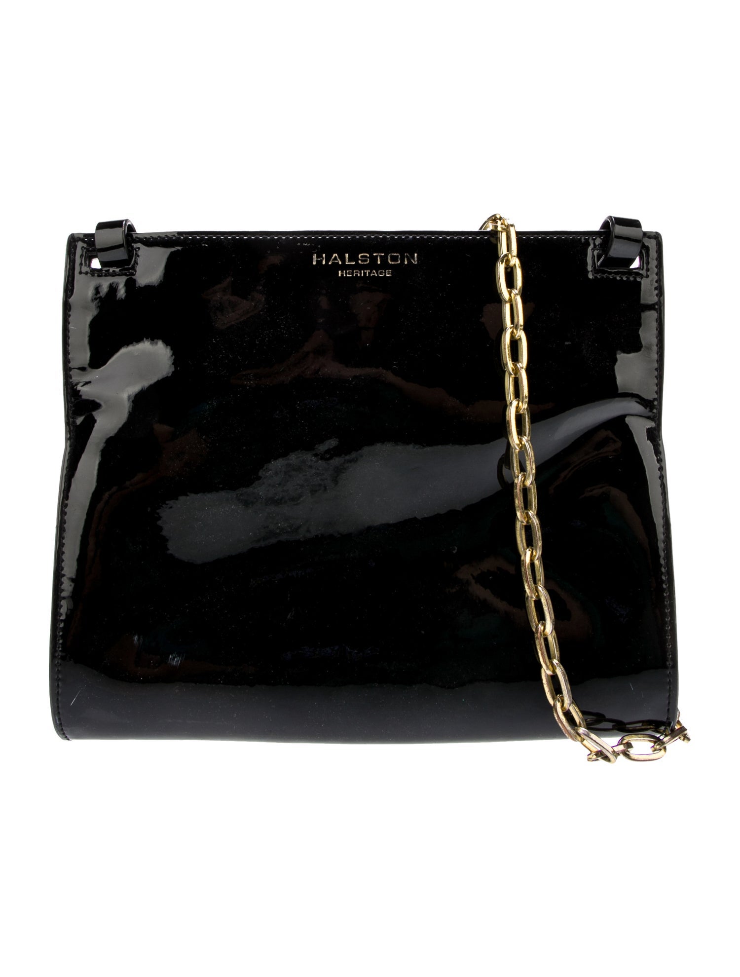 Halston Heritage Patent Leather Evening Bag - Black Crossbody Bags ...