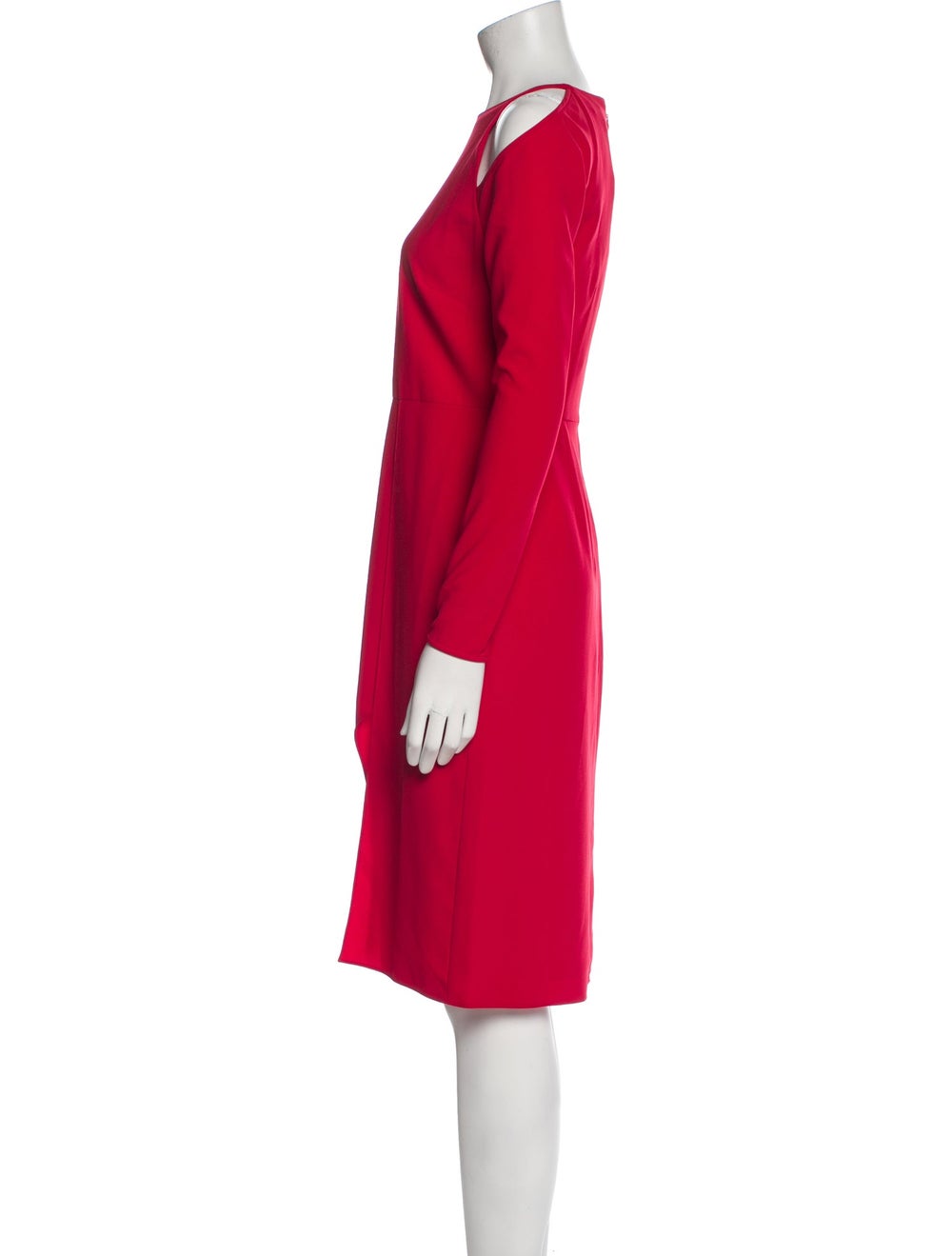 Halston Heritage A-Line Dress Red Cutout Accent Long … - Gem