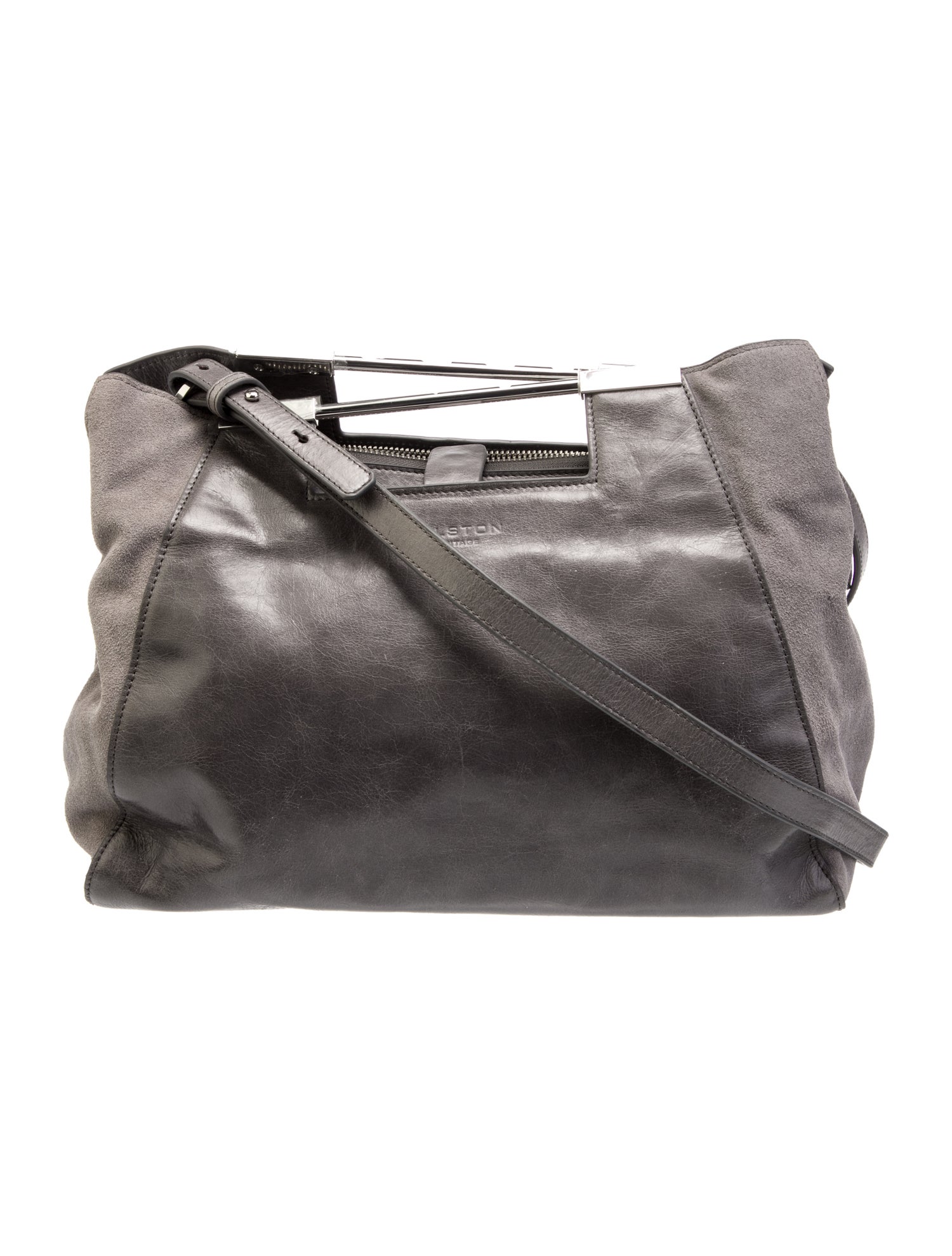 Halston Heritage Leather Crossbody Bag - Grey Crossbody Bags, Handbags ...