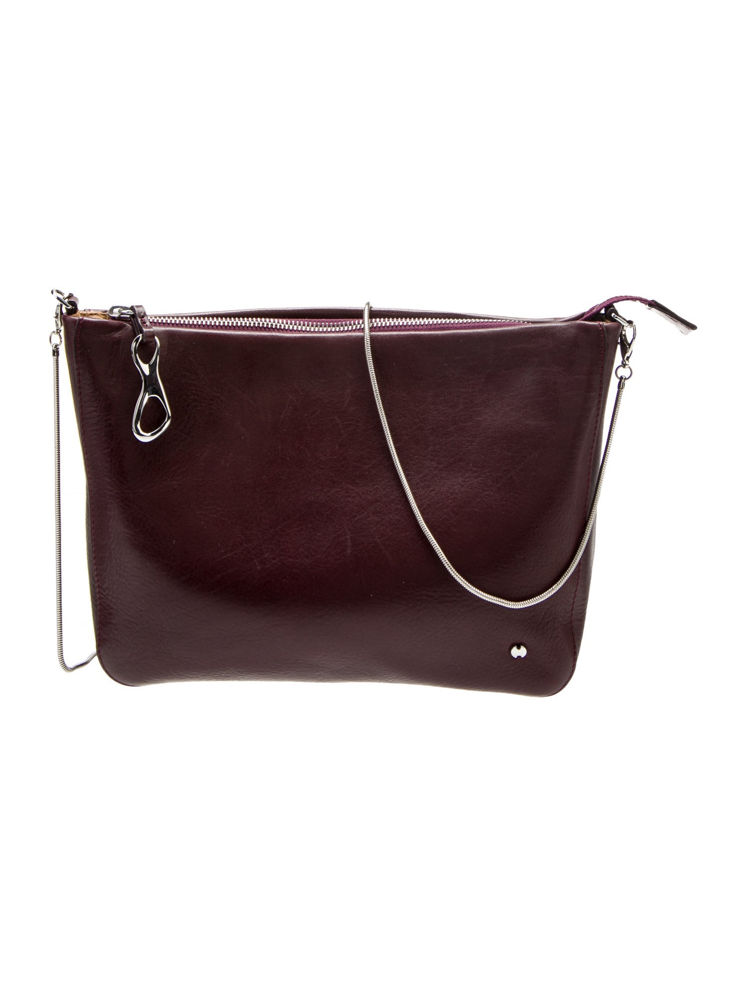 Halston Heritage Leather Shoulder Bag - Burgundy Shoulder Bags ...
