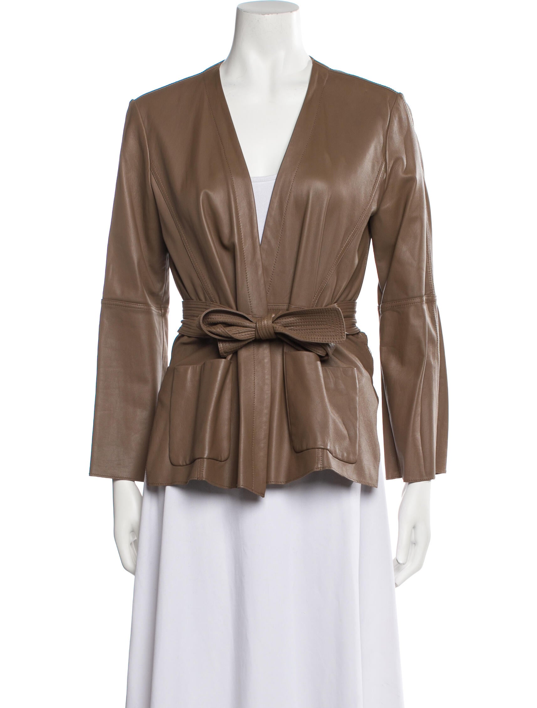 Halston Heritage Leather Jacket - Brown Jackets, Clothing - WH167541 ...