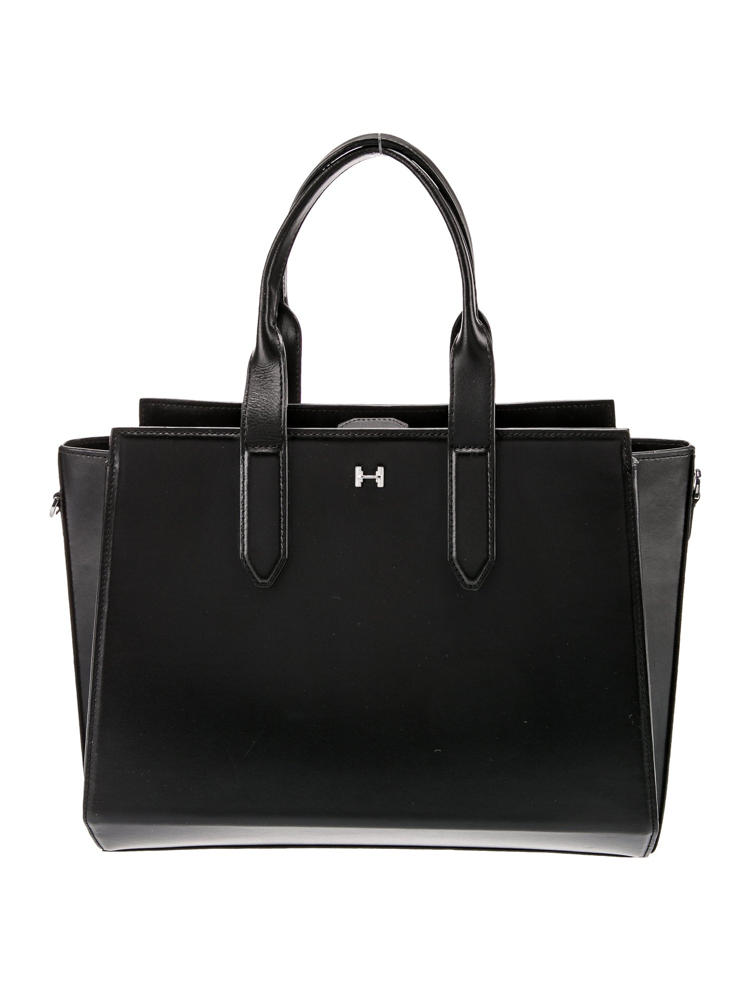 Halston Heritage Leather Top Handle Bag - Black Handle Bags, Handbags ...
