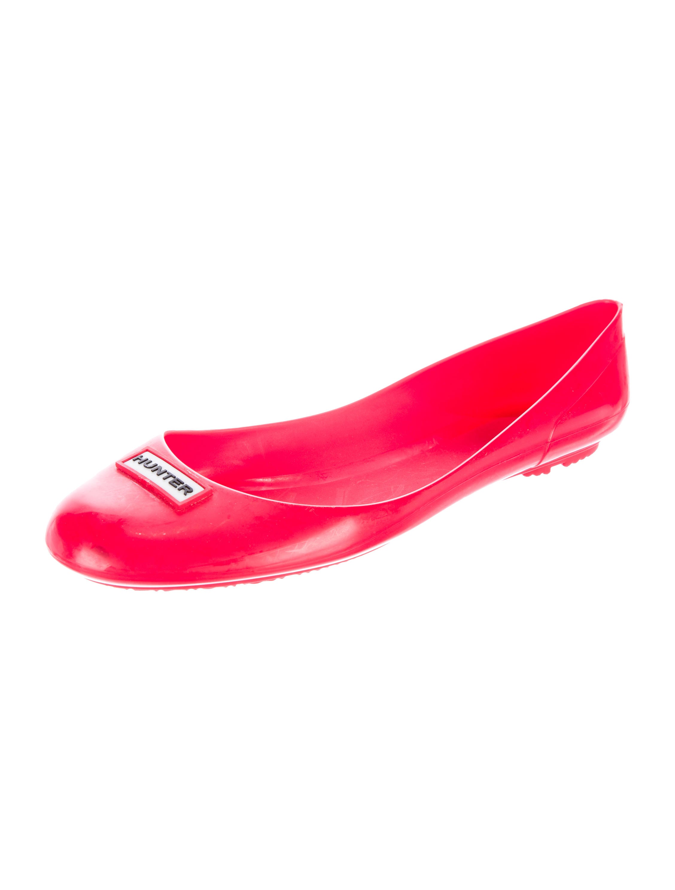 Hunter Round-Toe Rubber Flats - Red Flats, Shoes - WH821052 | The RealReal