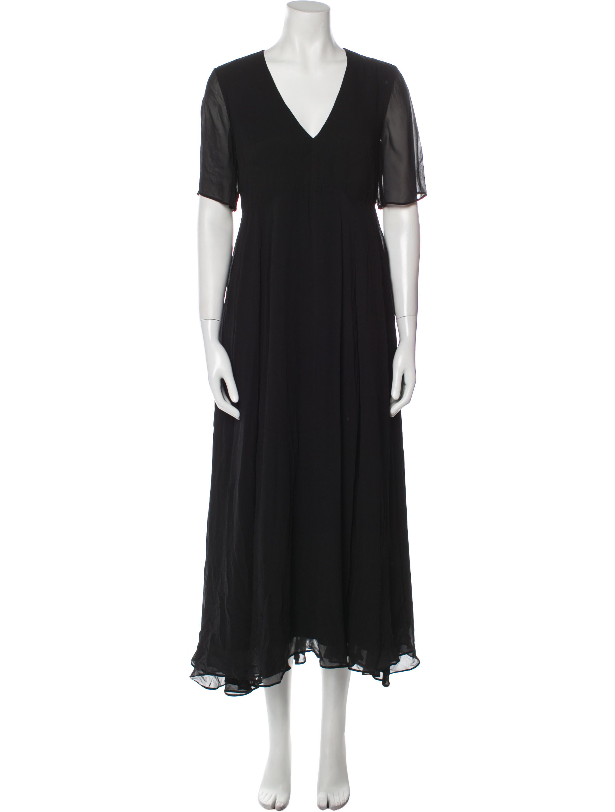 Hatch V-Neck Long Dress - Black Dresses, Clothing - WHATC34898 | The ...