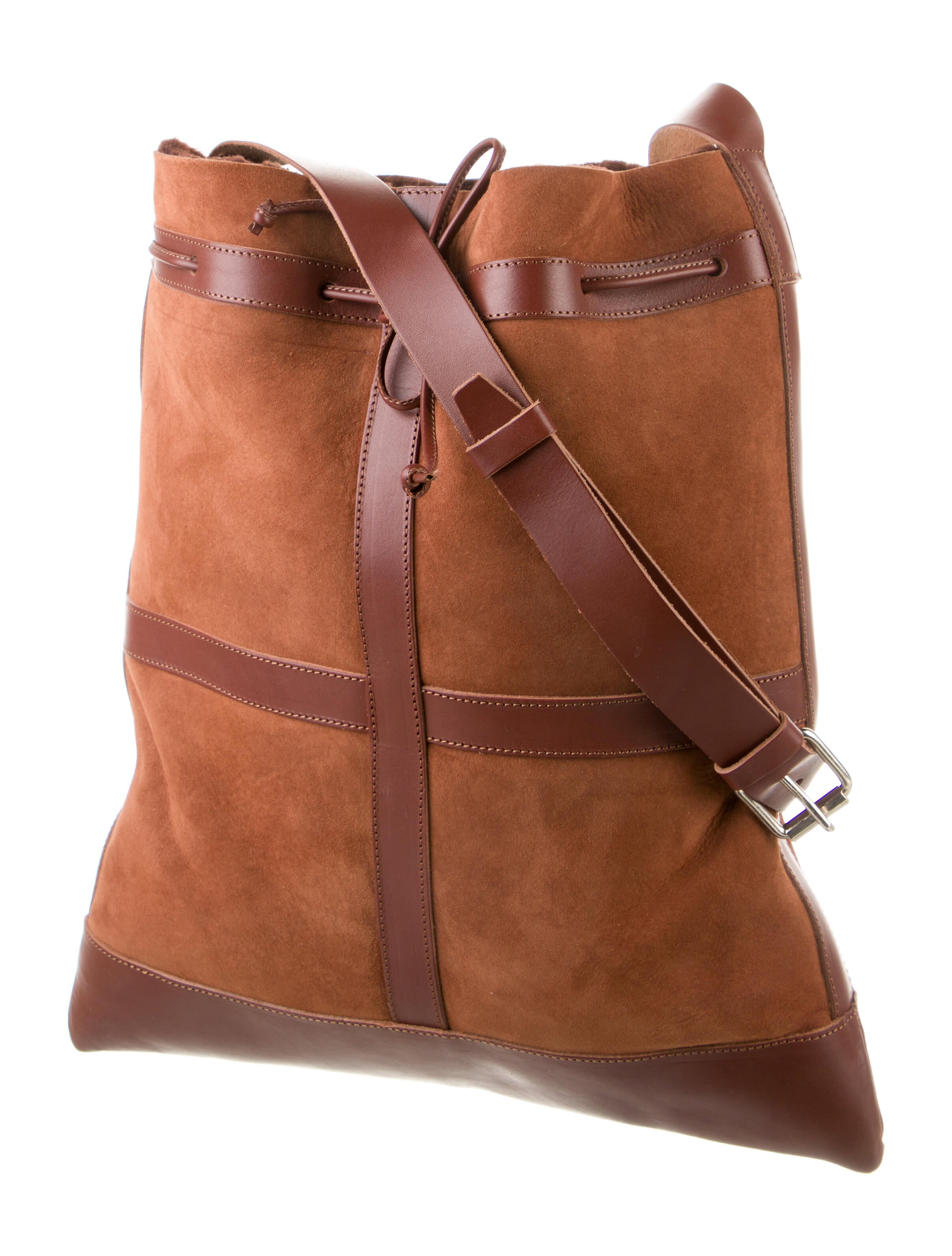 Swedish Hasbeens Suede Crossbody Bag - Brown Crossbody Bags, Handbags ...