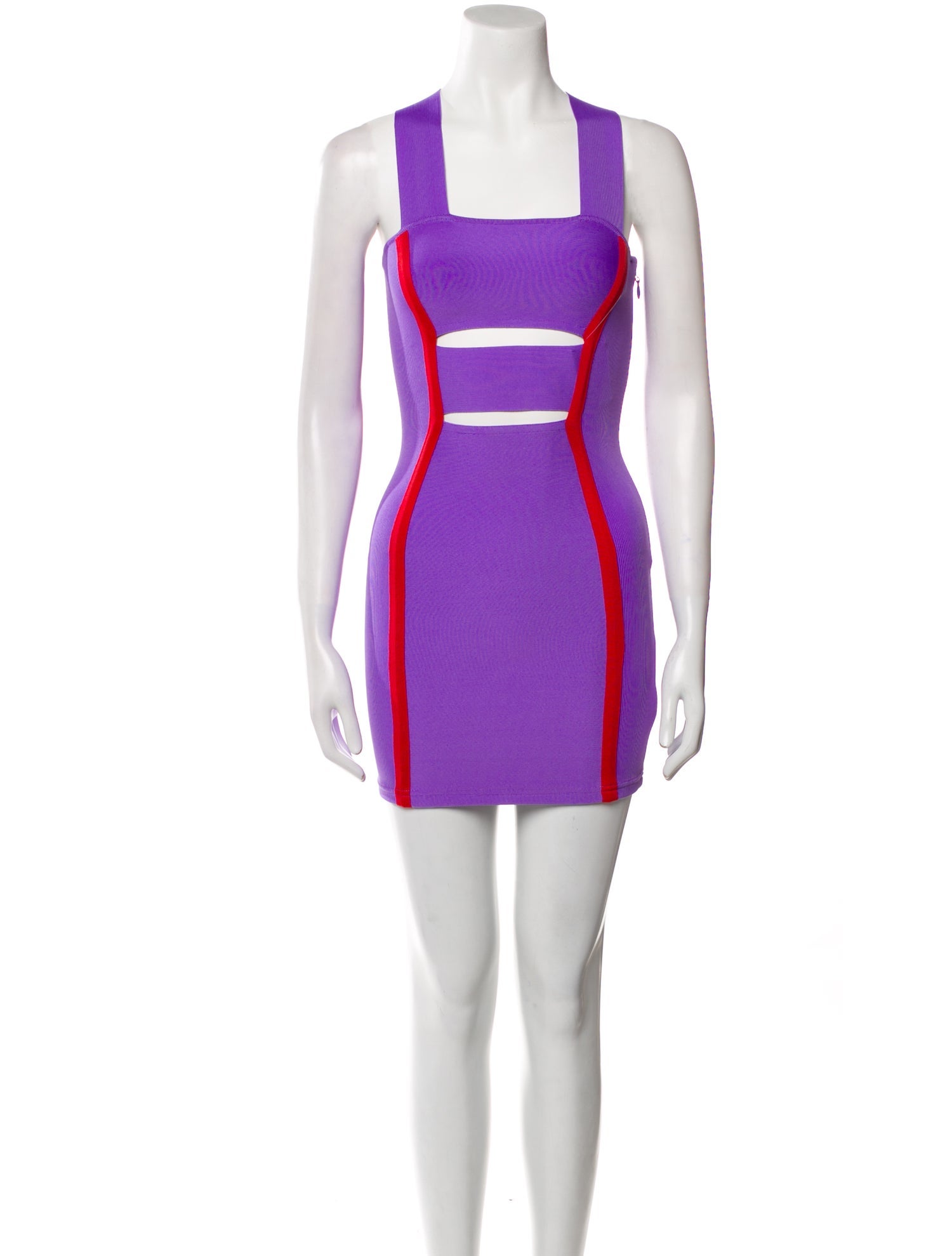 Hervé by Hervé Léger Colorblock Pattern Mini Dress w/ Tags - Purple ...