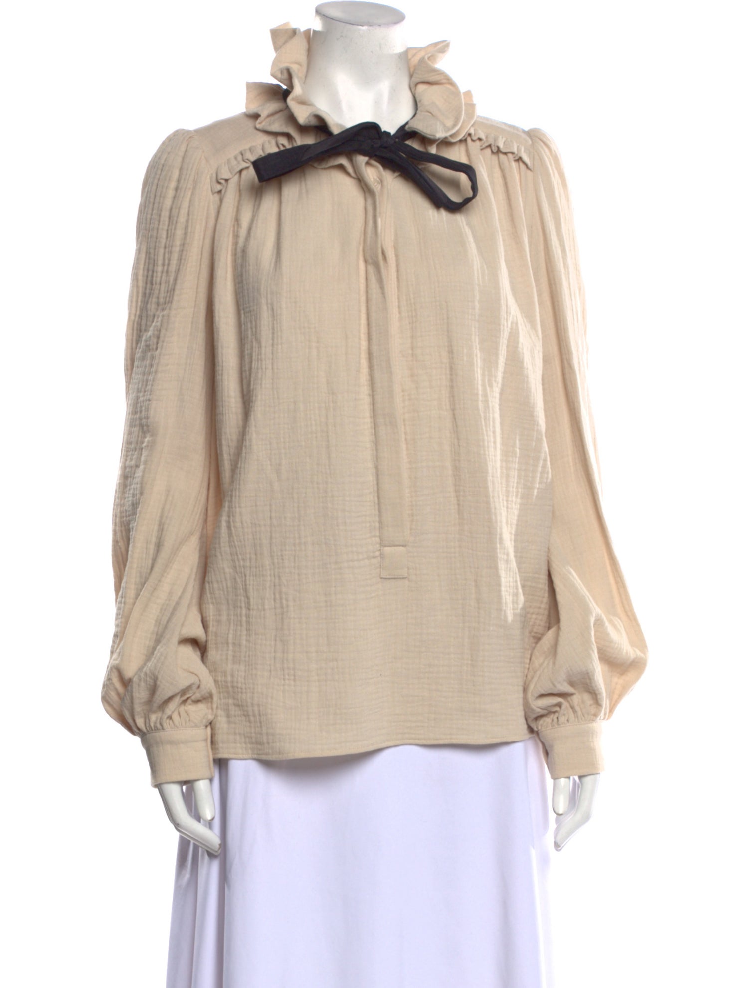 Heidi Merrick Mock Neck Long Sleeve Blouse - Black Tops, Clothing ...