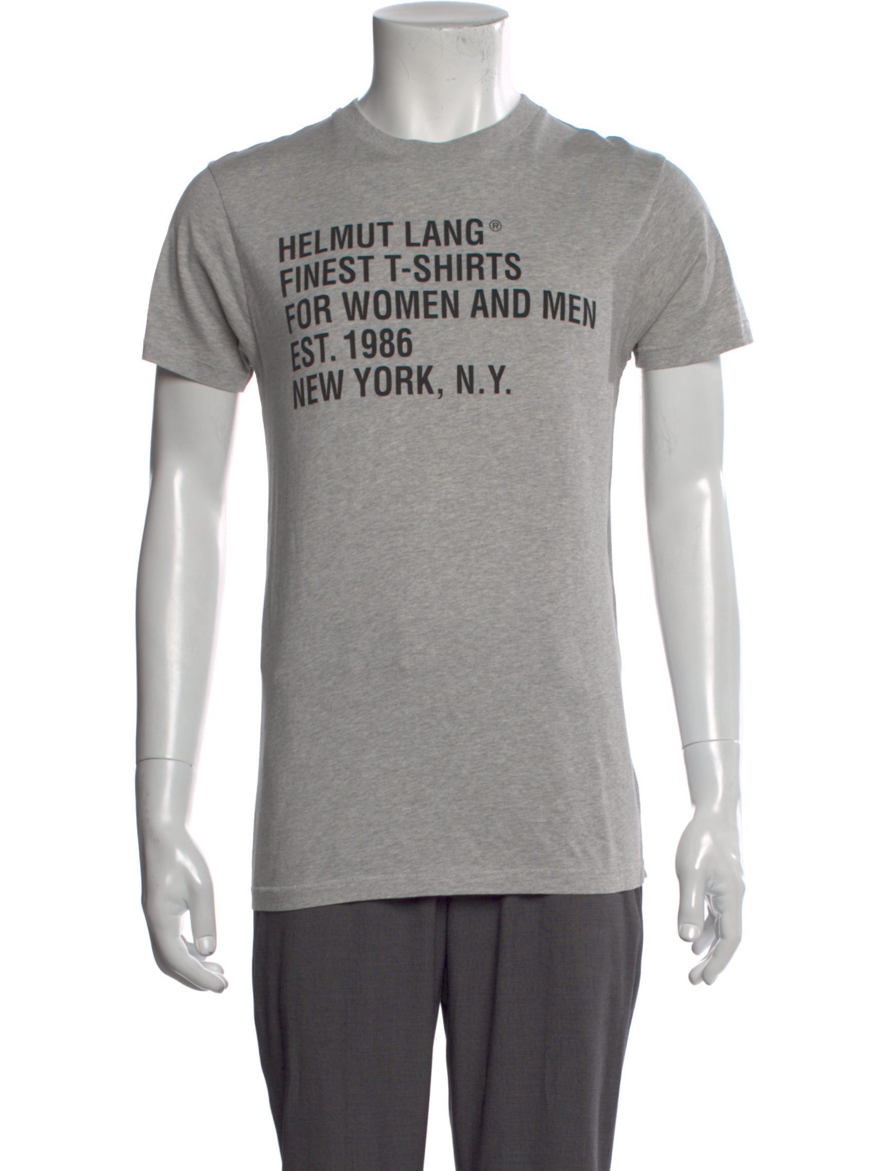 Helmut Lang Graphic Print Crew Neck T-Shirt - Grey T-Shirts, Clothing ...