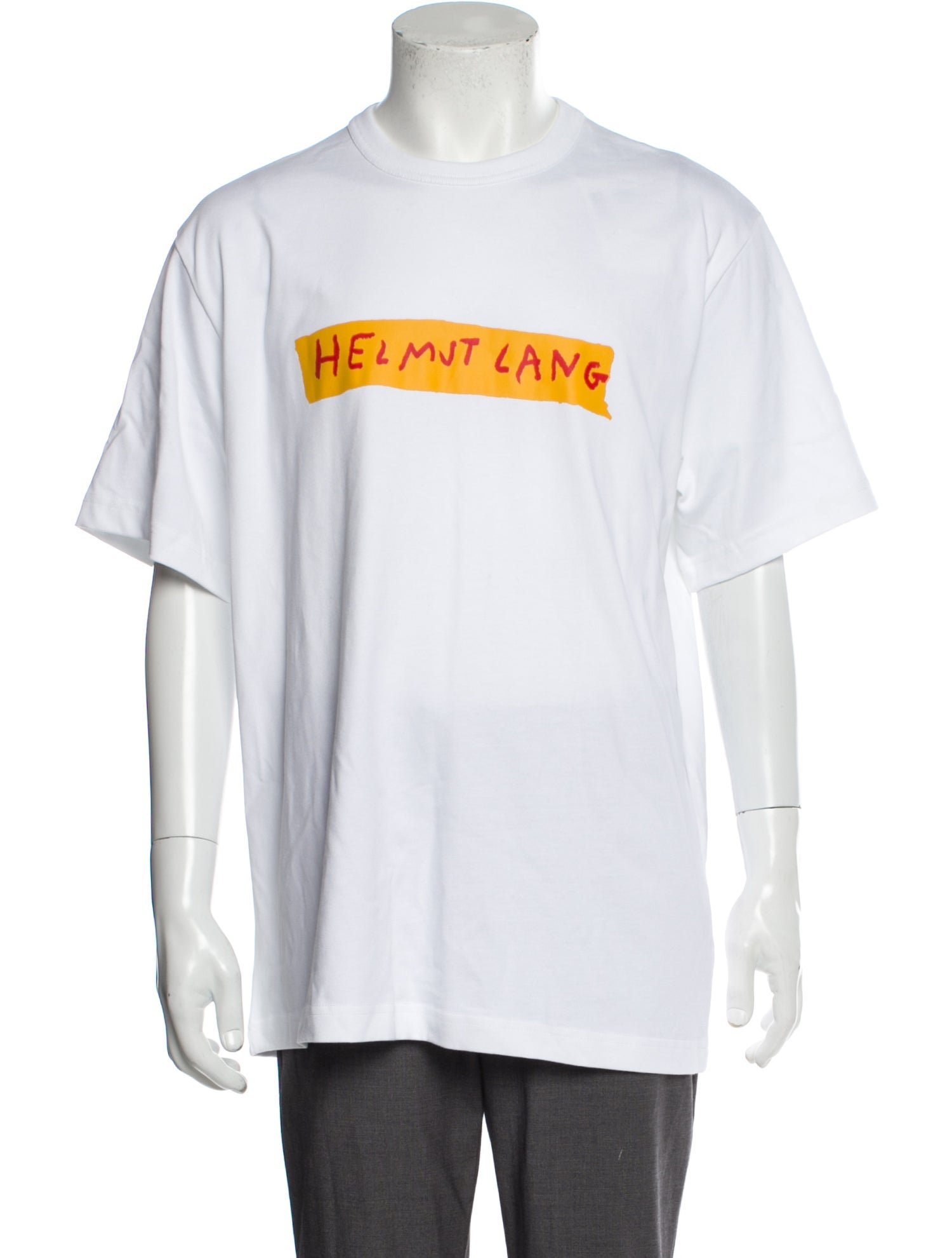 Helmut Lang Graphic Print Crew Neck T-Shirt w/ Tags - White T-Shirts ...