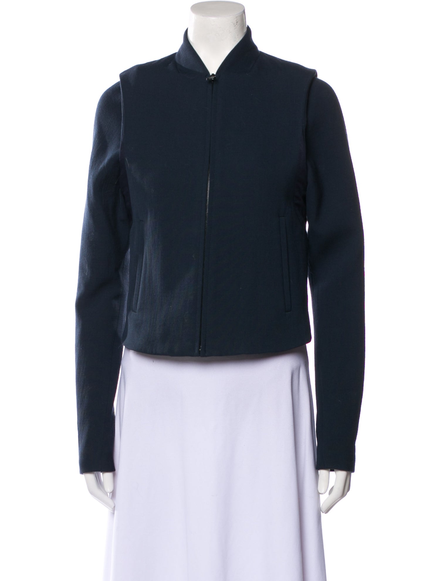 Helmut Lang Wool Bomber Jacket - Blue Jackets, Clothing - WHELM253333 ...
