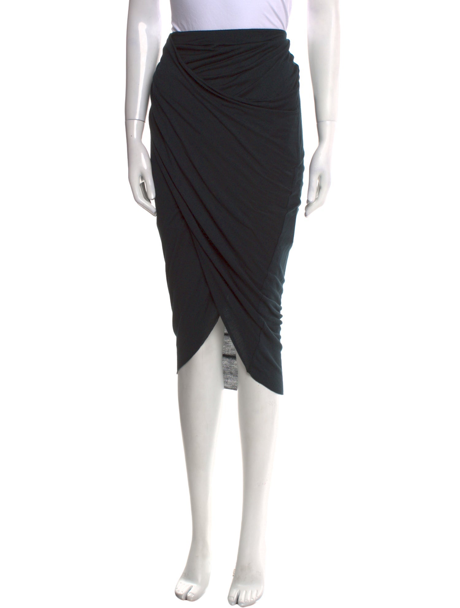 Helmut Lang Ruffle Embellishment Midi Length Skirt - Green Skirts ...