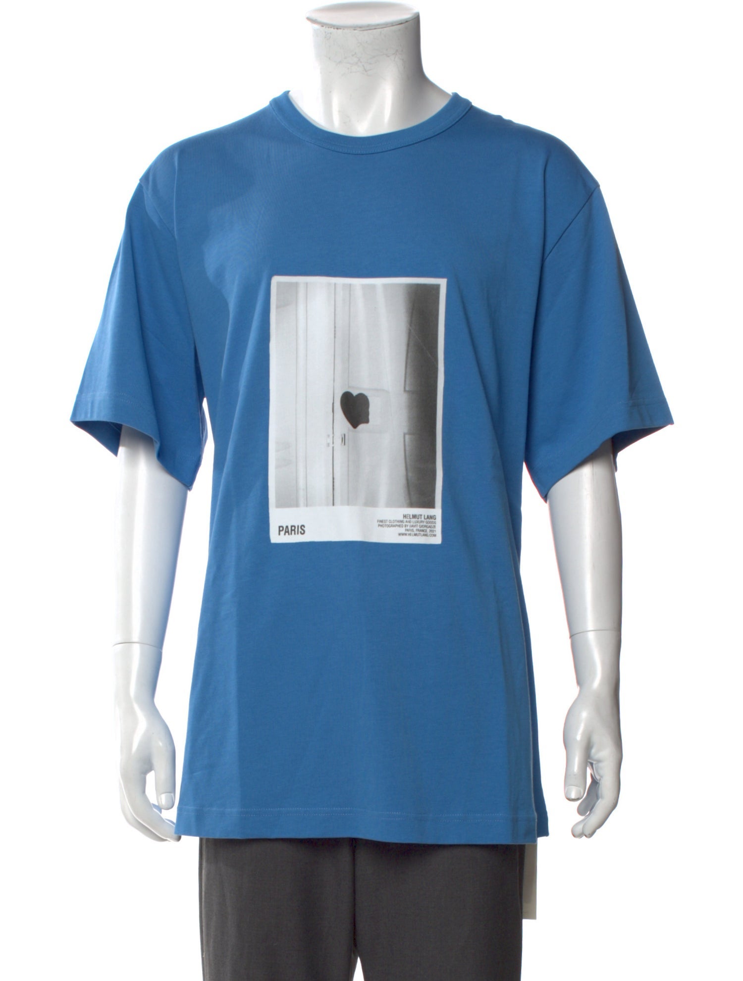 Helmut Lang Graphic Print Crew Neck T-Shirt w/ Tags - Blue T-Shirts ...