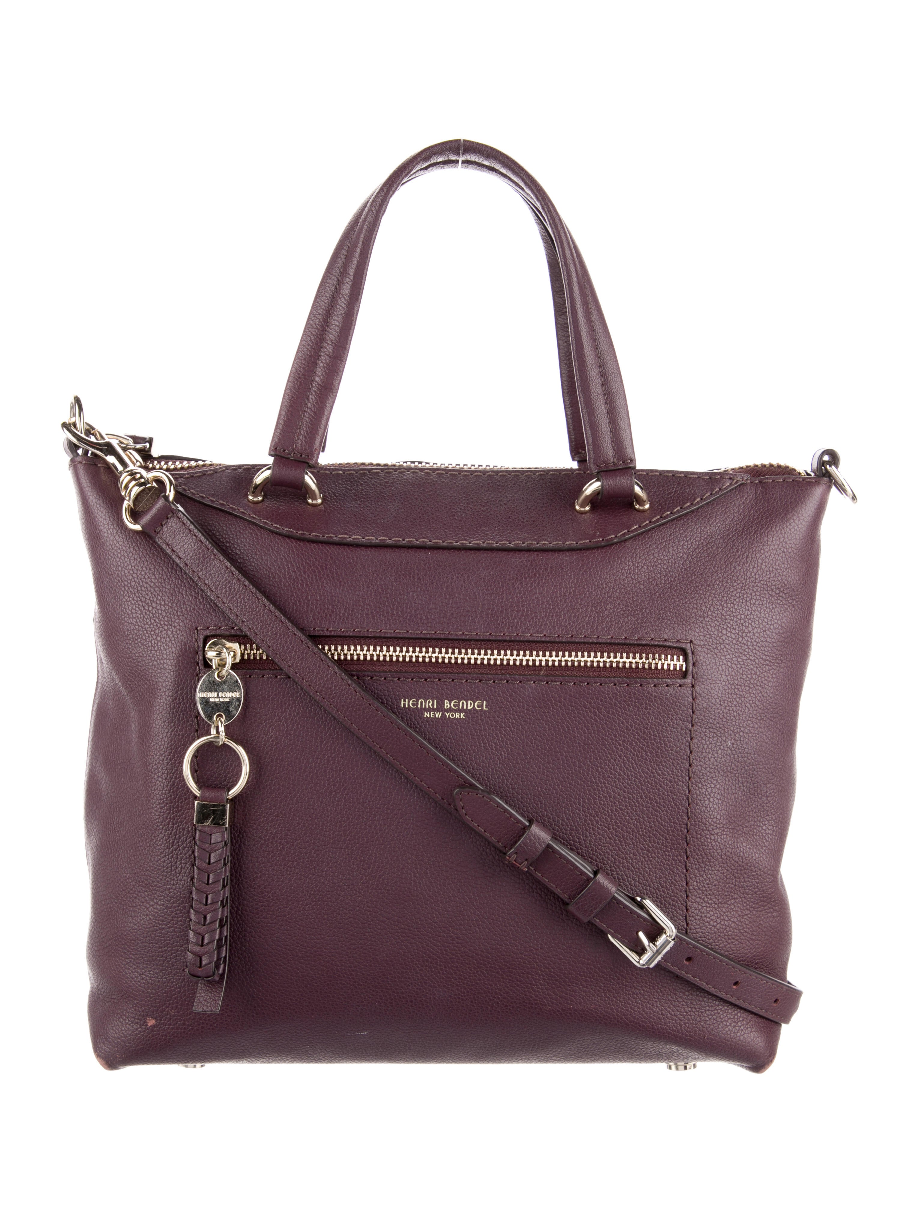 Henri Bendel Grained Leather Handle Bag - Purple Handle Bags, Handbags ...