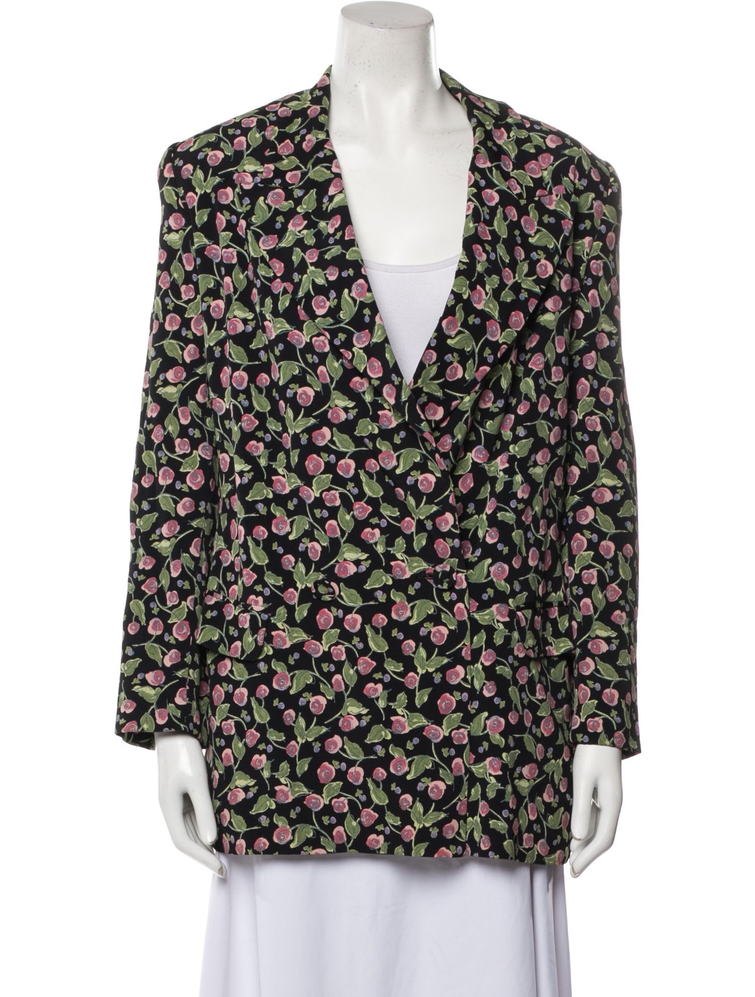 Henri Bendel Floral Print Blazer - Black Jackets, Clothing - WHENB27550 ...