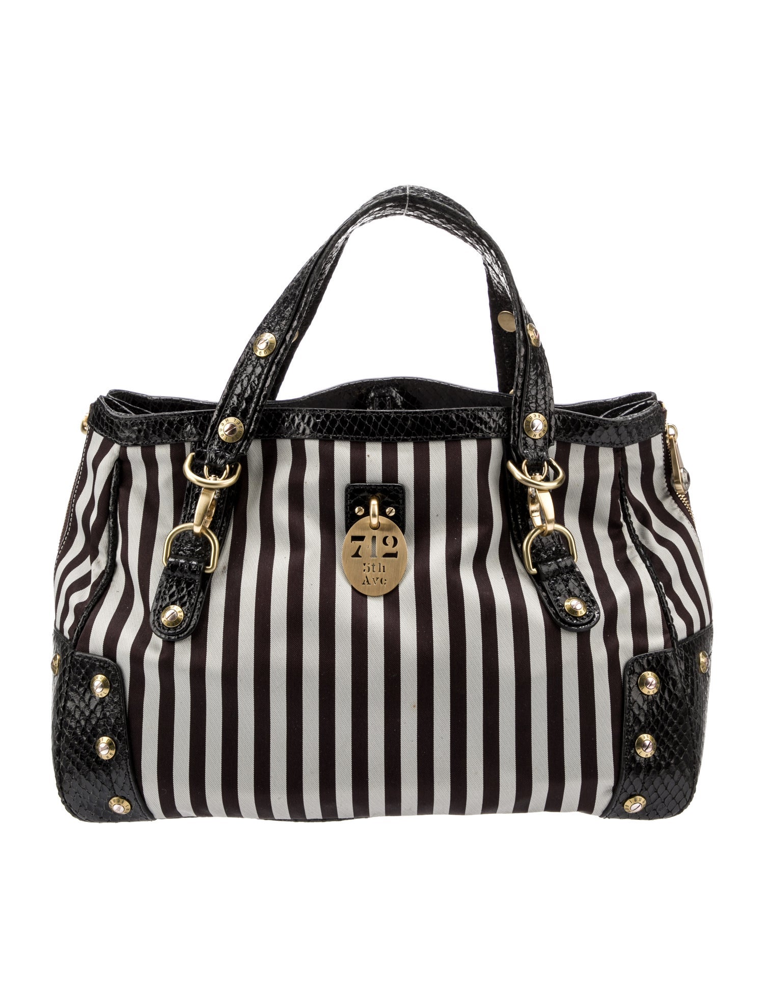 Henri Bendel Leather Trimmed Canvas Tote Bag - Black Totes, Handbags ...