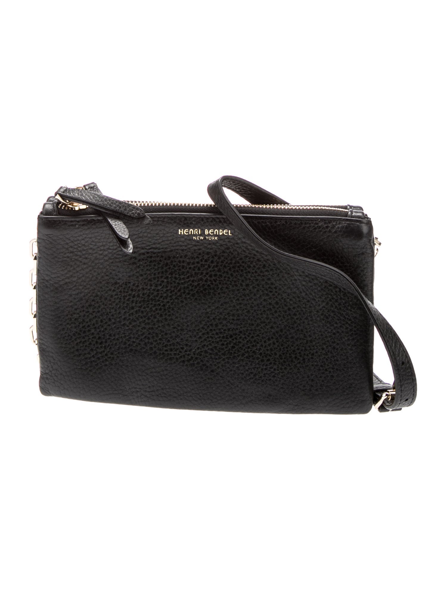 Henri Bendel Leather Chain-Link Crossbody Bag - Black Crossbody Bags ...