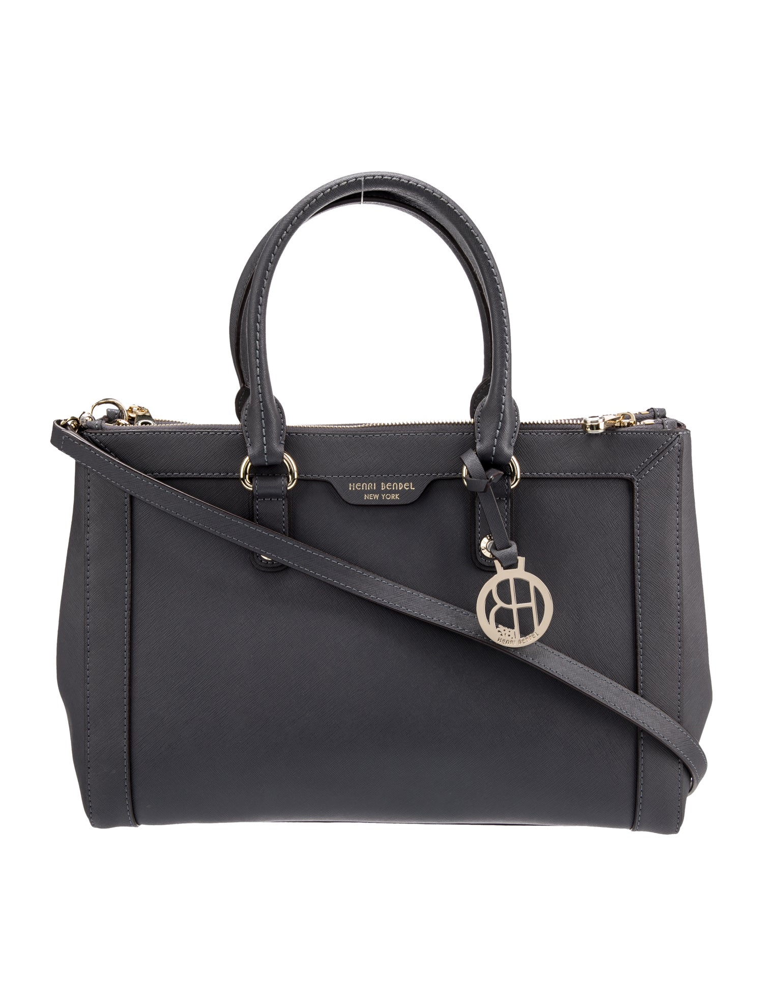 Henri Bendel Solid Saffiano-Leather Handle-Bag - Purple Handle Bags ...