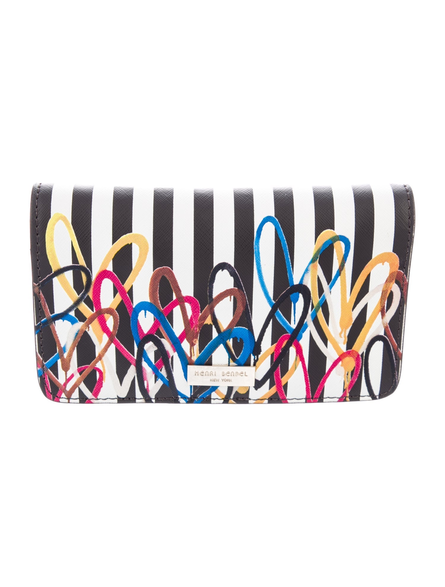 Henri Bendel Striped Wallet - Black Wallets, Accessories - WHENB28899 ...