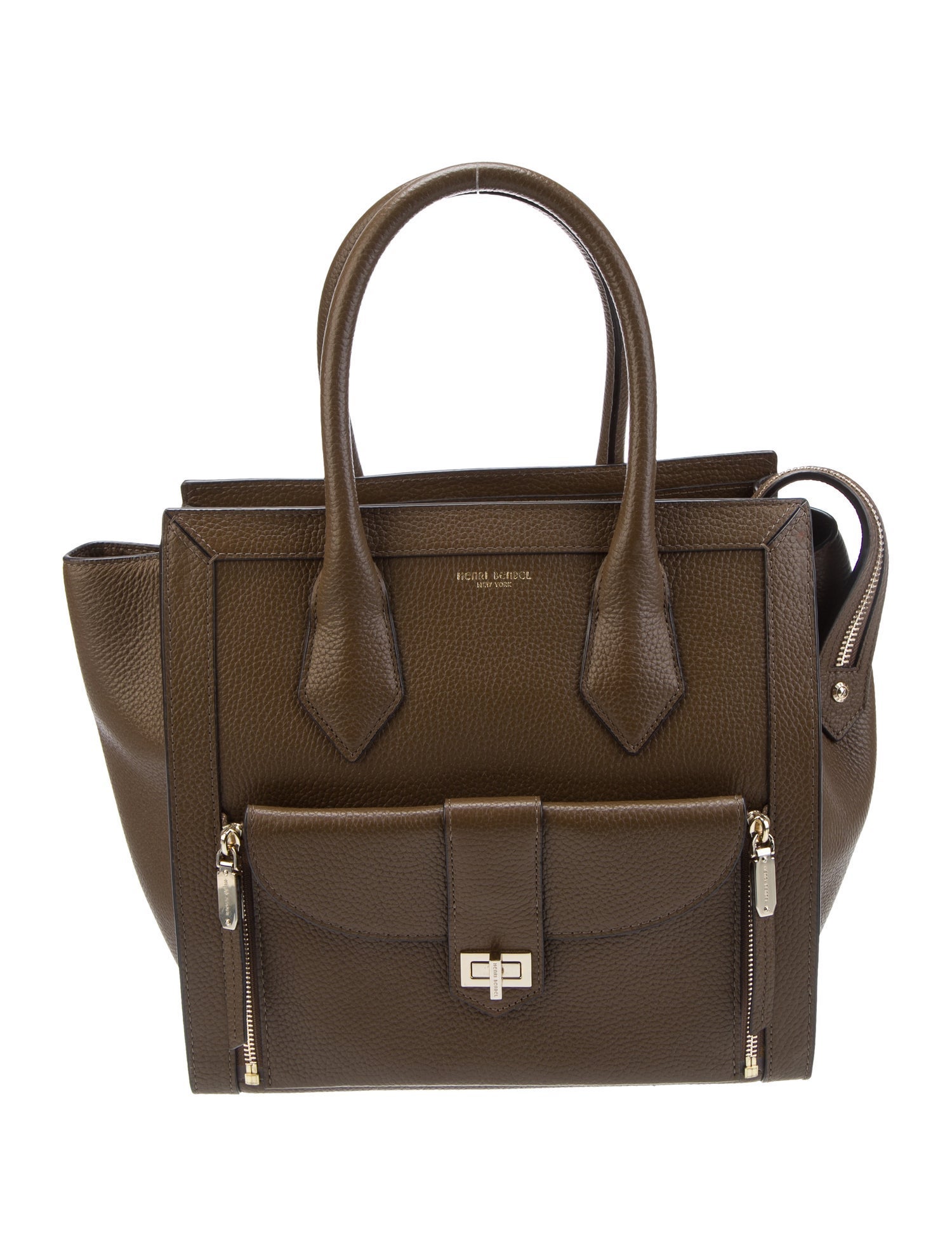 Henri Bendel Leather Top Handle Bag - Brown Totes, Handbags ...