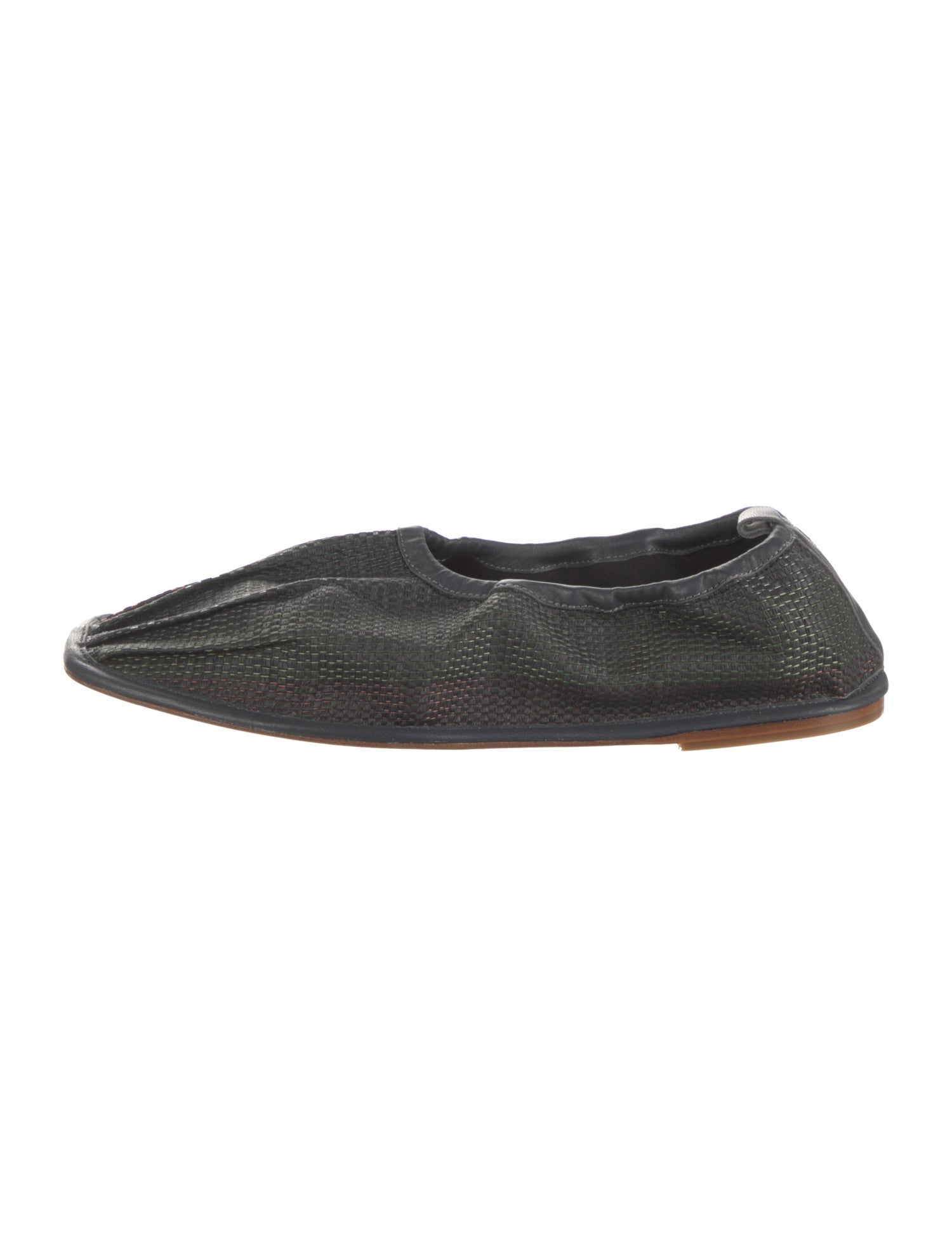 Hereu x Cecilie Bahnsen Leather Mesh Accents Ballet Flats - Black Flats, Shoes - WHERU20029 ...